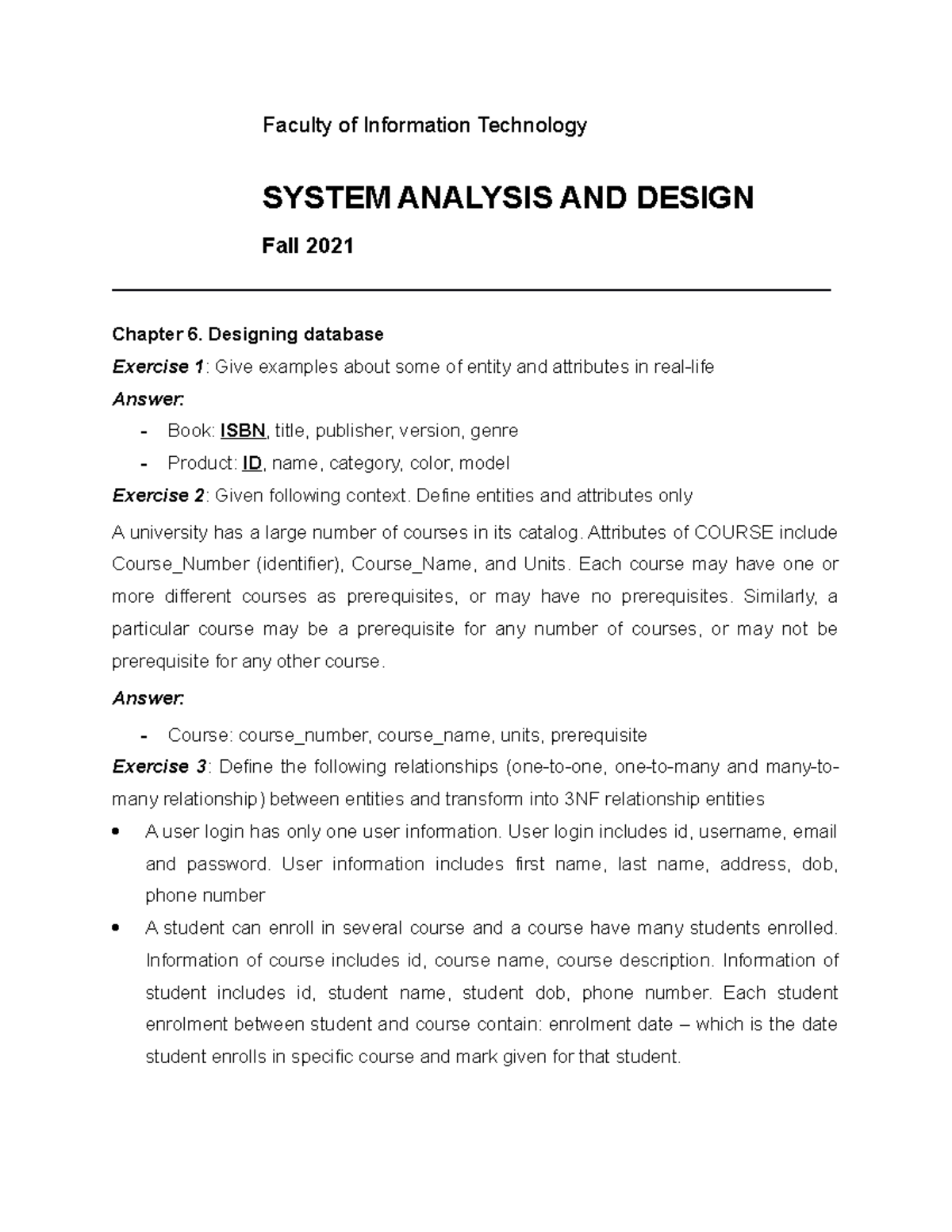 CH05 Tutorial with keys - Faculty of Information Technology SYSTEM ...