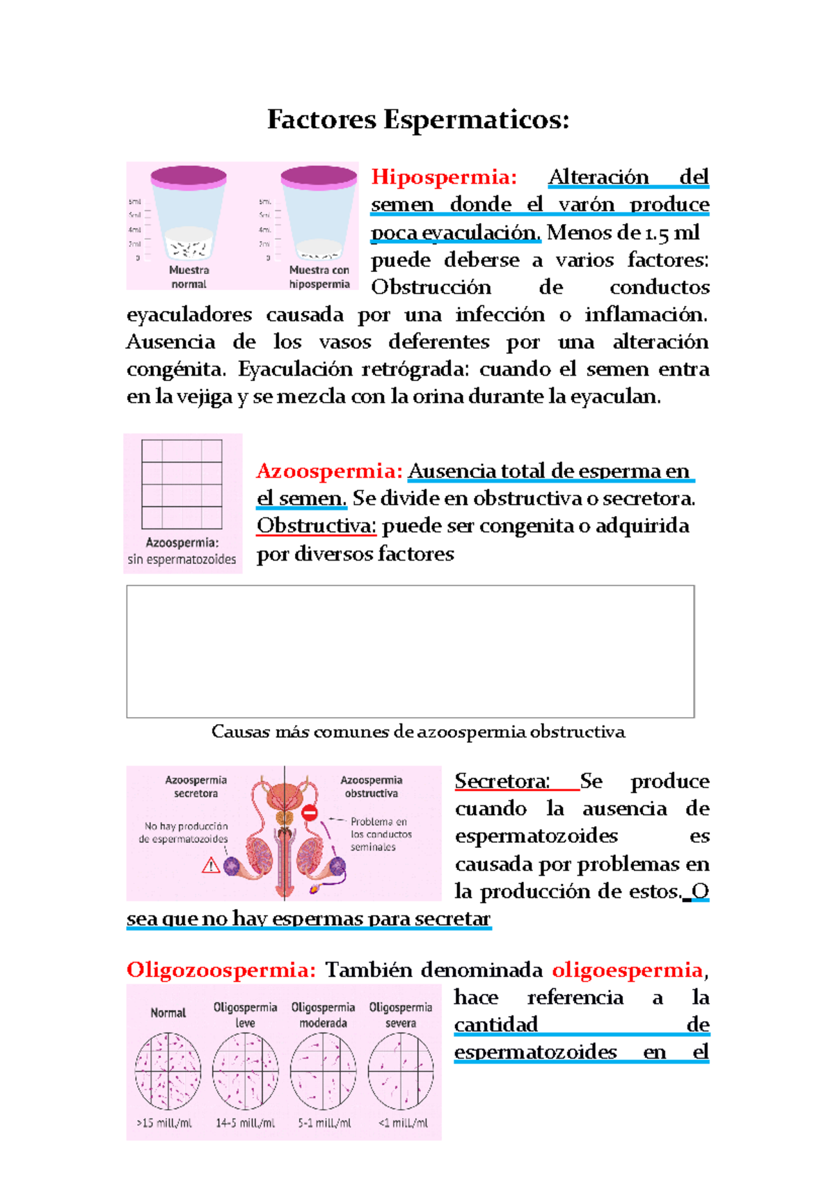 Factores Espermaticos - Factores Espermaticos: Hipospermia: Alteración ...