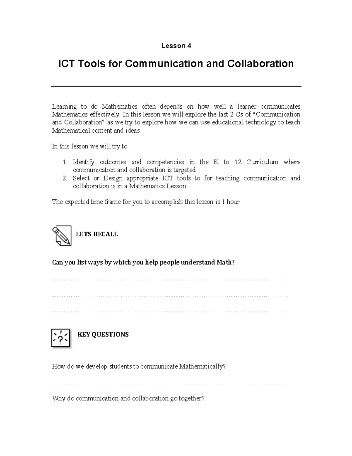 Lesson 4 - ICT Tools for Civil Engineering Guide Lecture notes First ...