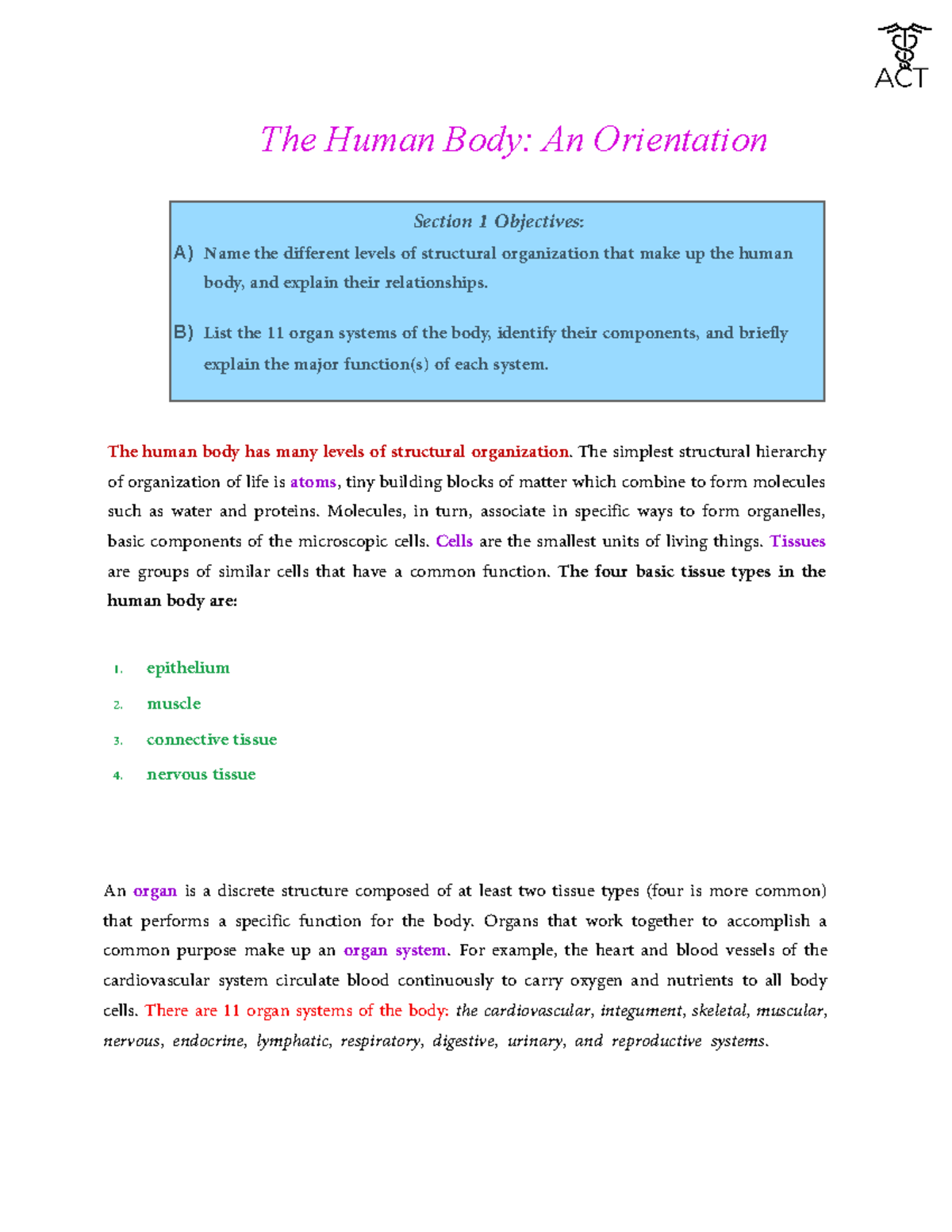 Humanbodyanorientation - The Human Body: An Orientation ####### The ...