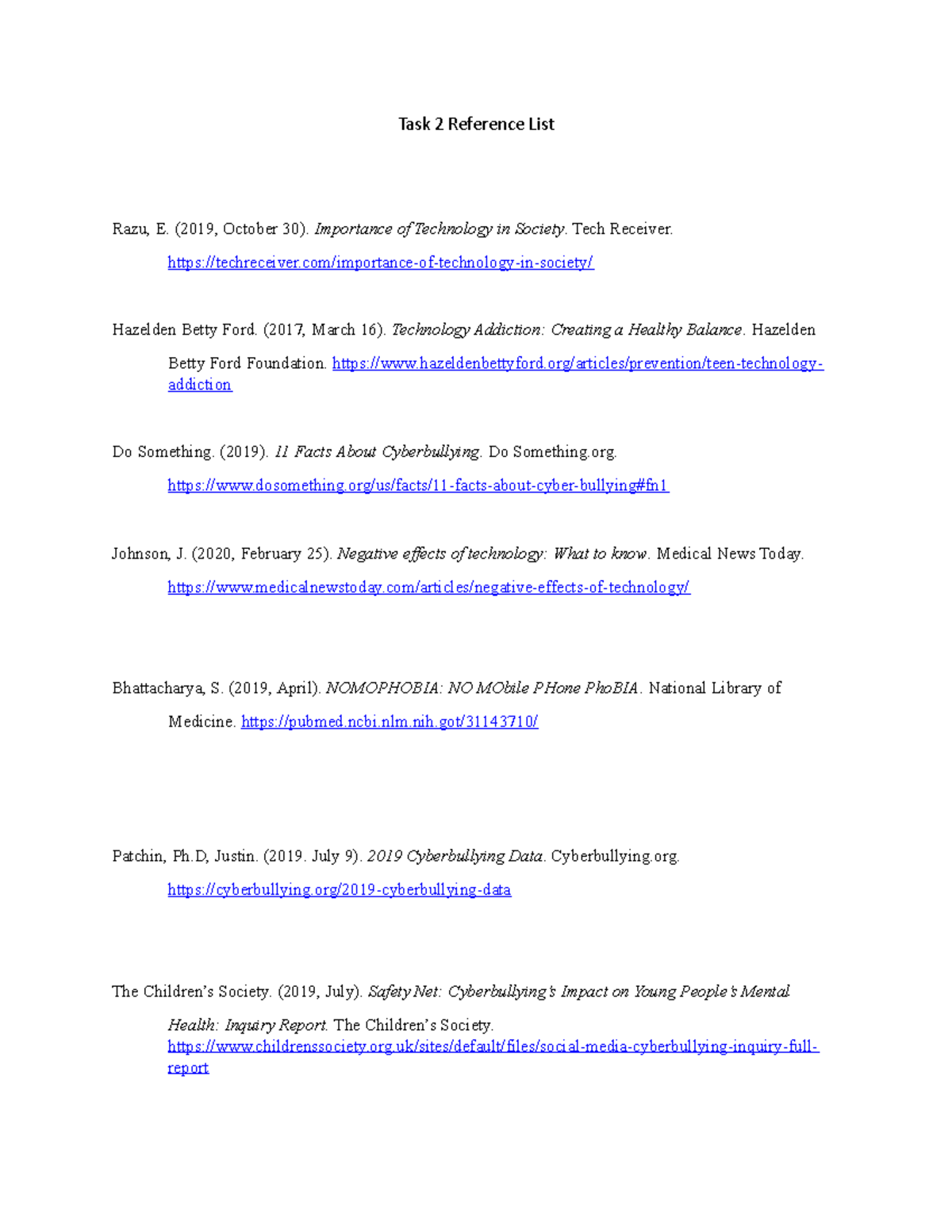 Task 2 reference lsit - task 2 resources - Task 2 Reference List Razu ...