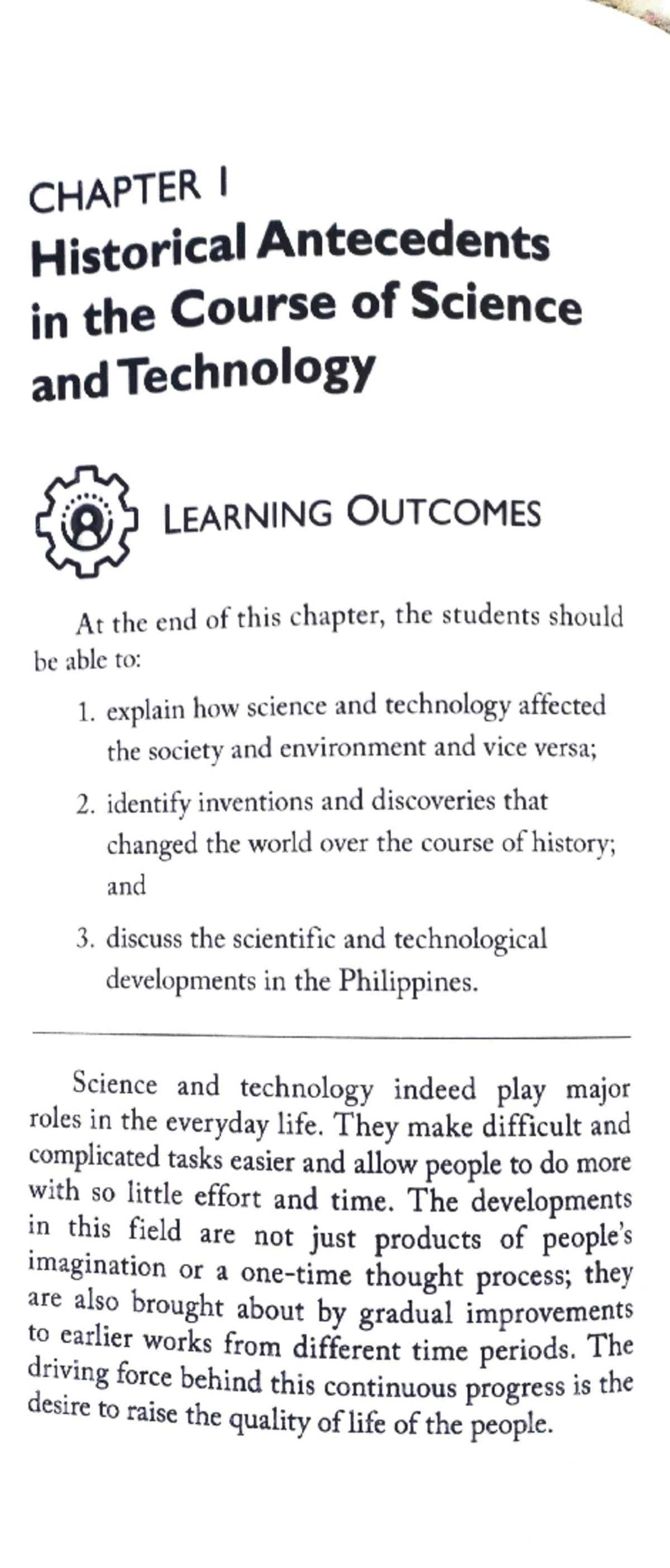 STS BOOK PART 1 - lesson - CHAPTERI Historical Antecedents in the ...