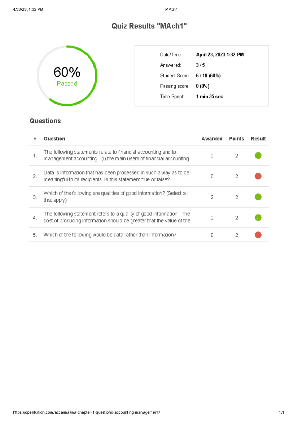 MA Chapter 1 Questions Accounting for Management - 4/23/23, 1:32 PM ...