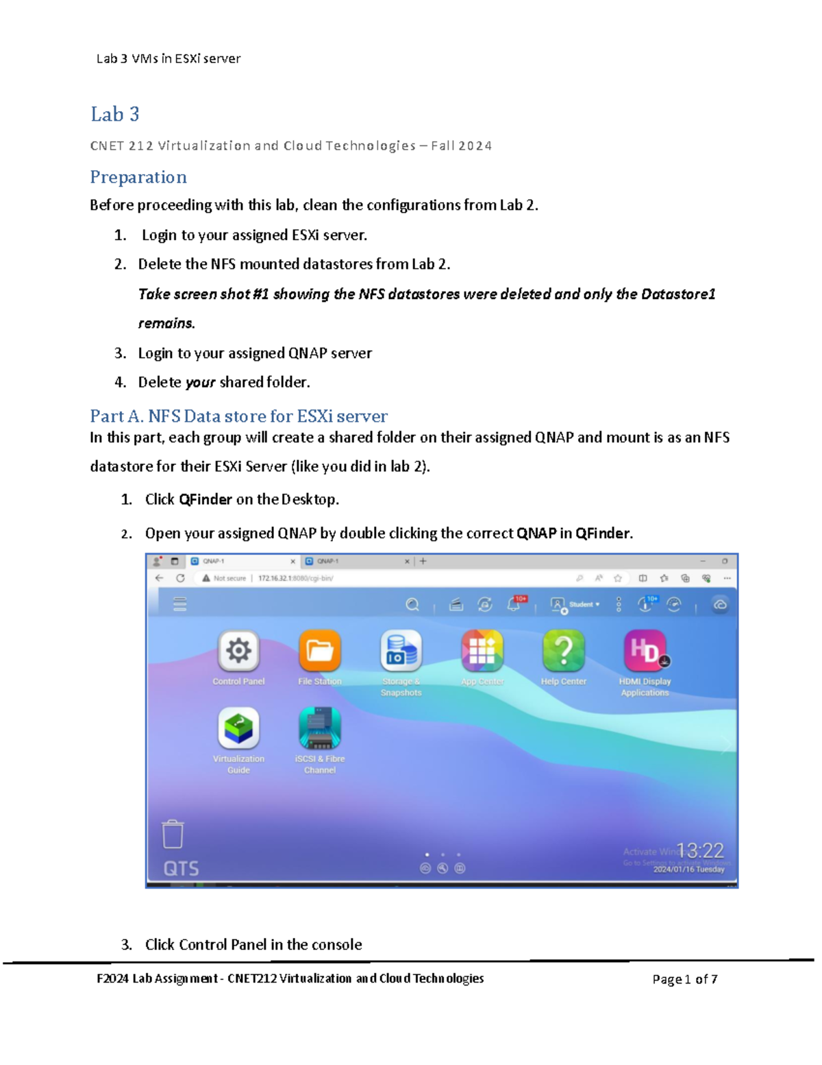 CNET212 24F Lab03-VMs in ESXi - Lab 3 CNET 212 Virtualization and Cloud ...