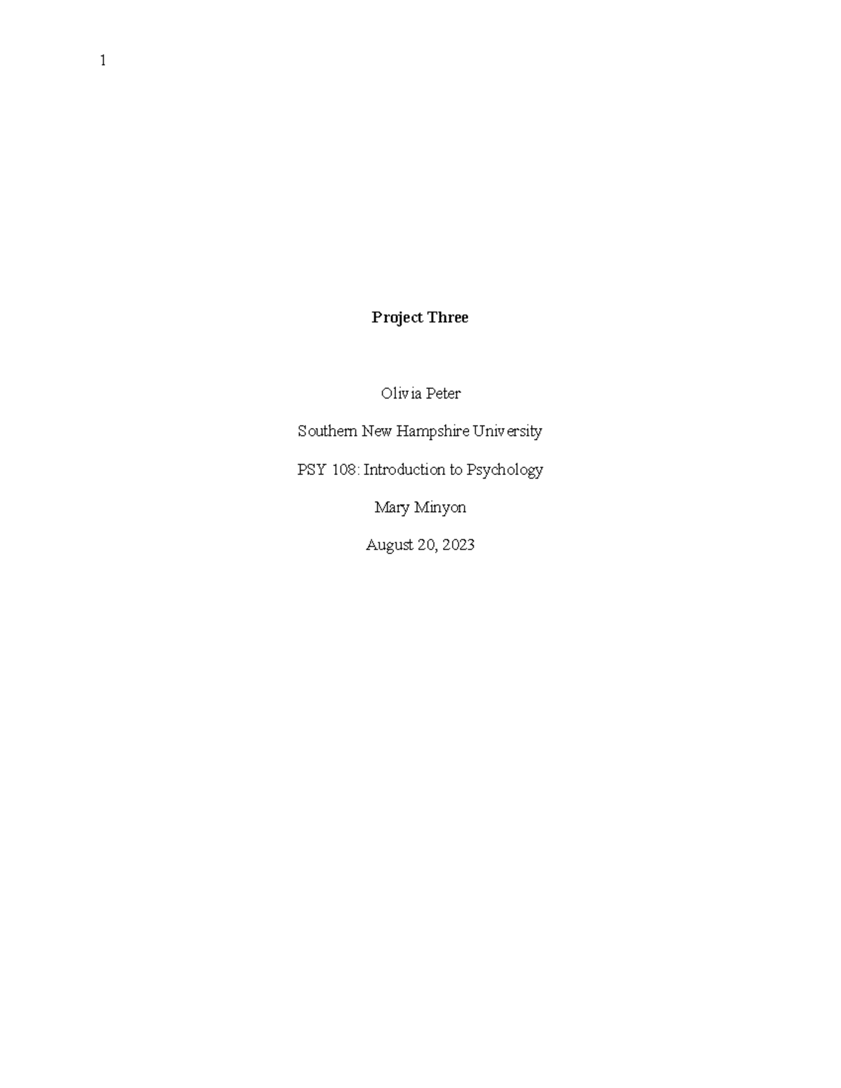 PSY108 Project Three - all the best - Project Three Olivia Peter ...