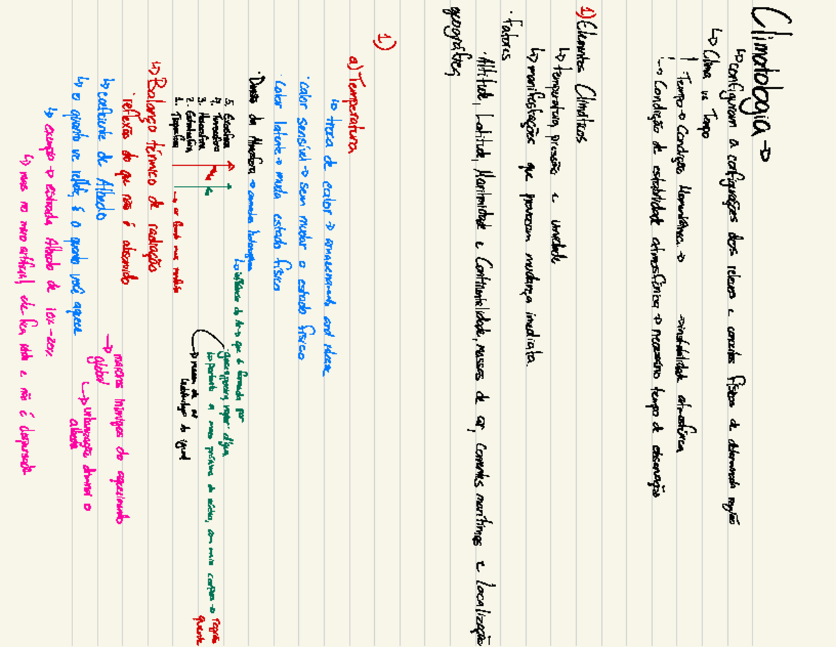 Geografia Frente A - climatologia resumo - Climatologia -> configuram a ...