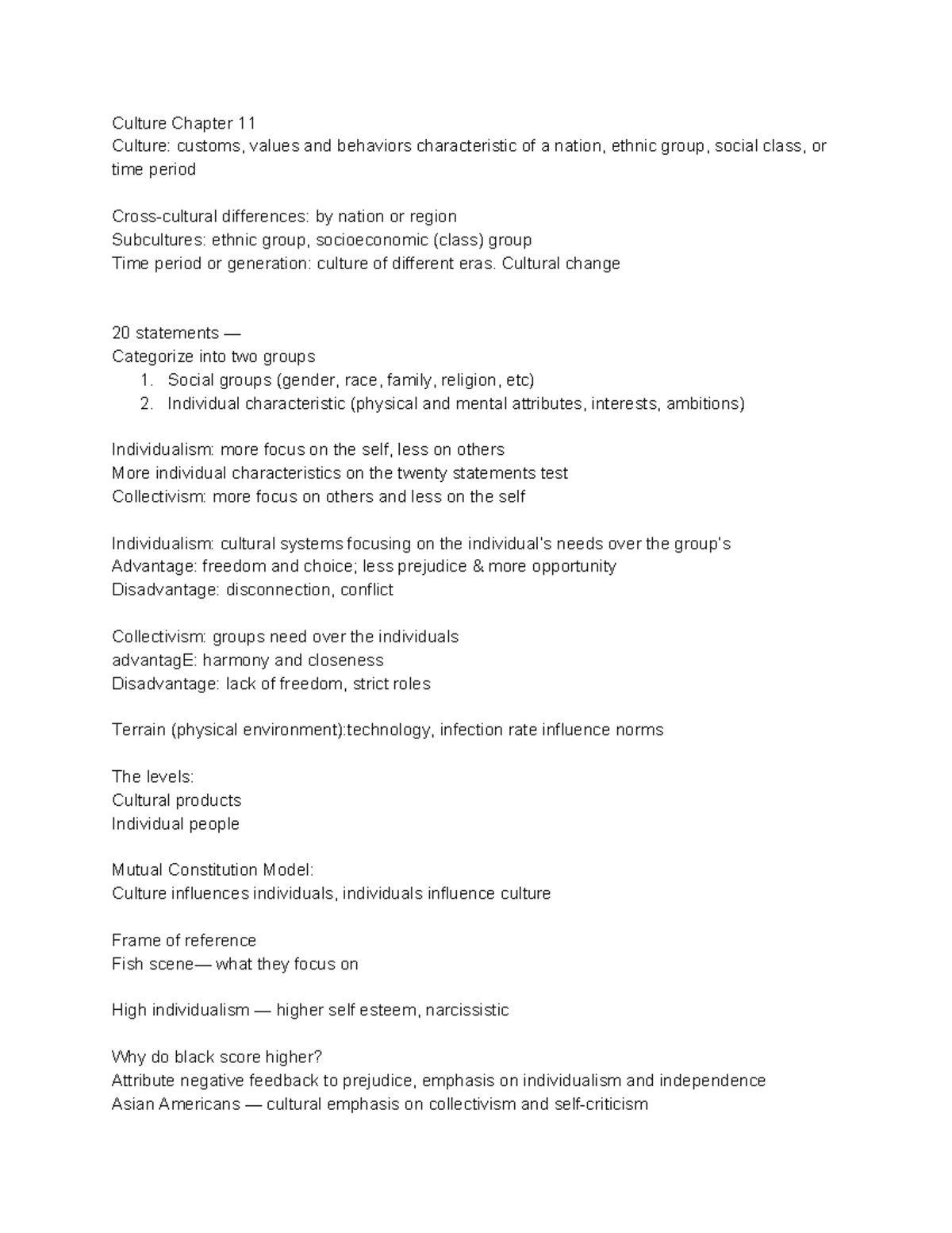 Chapter 11: Culture - Culture Chapter 11 Culture: customs, values and ...