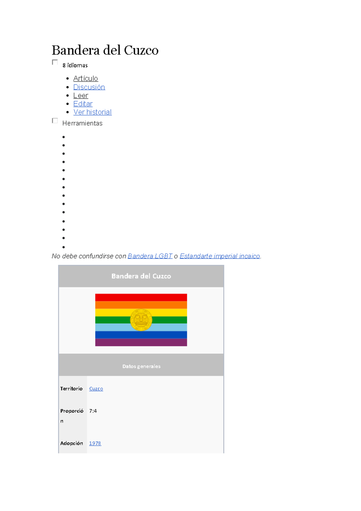 Bandera del Cuzco - Bandera del Cuzco Datos generales Territorio Cuzco ...