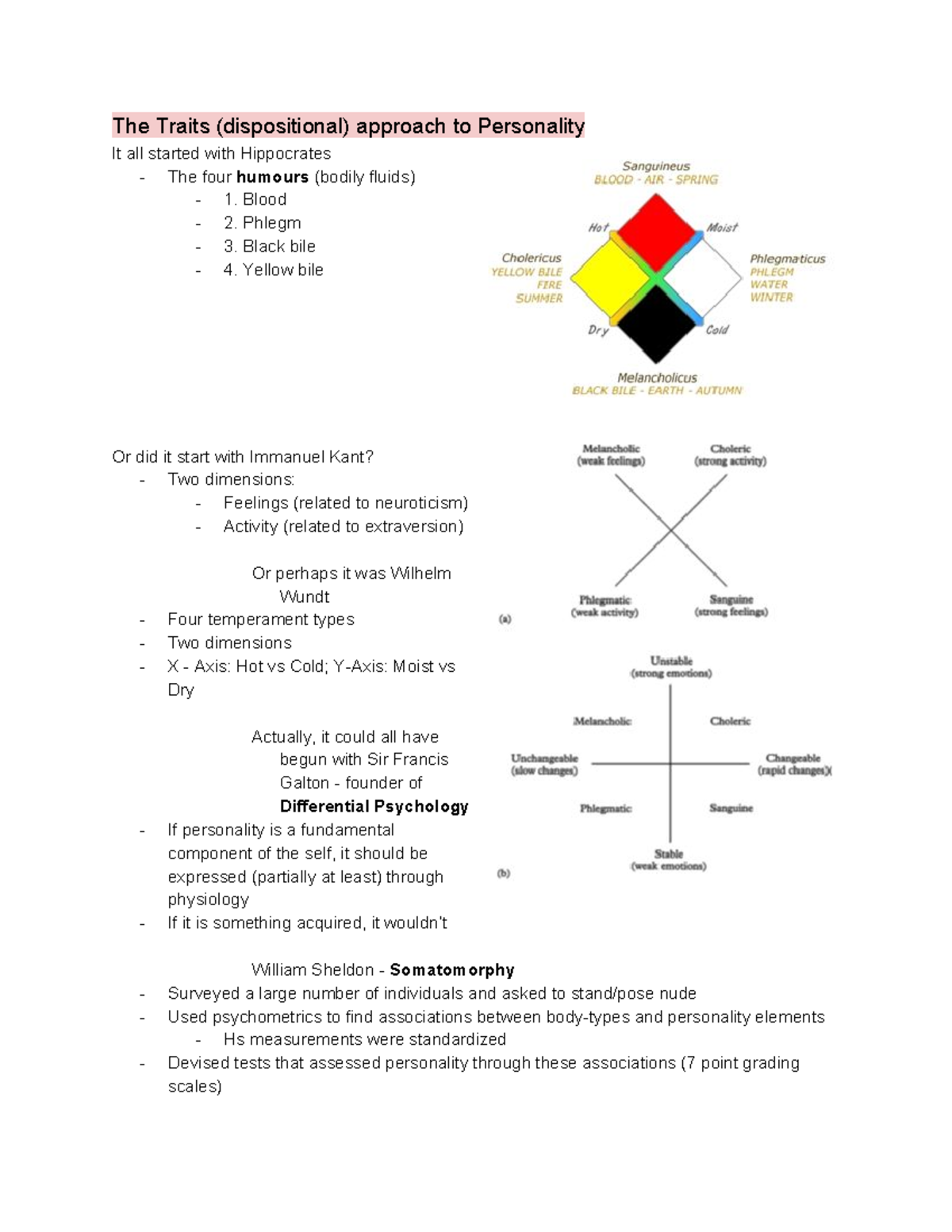 Traits and Theories of Personality - The Traits (dispositional ...