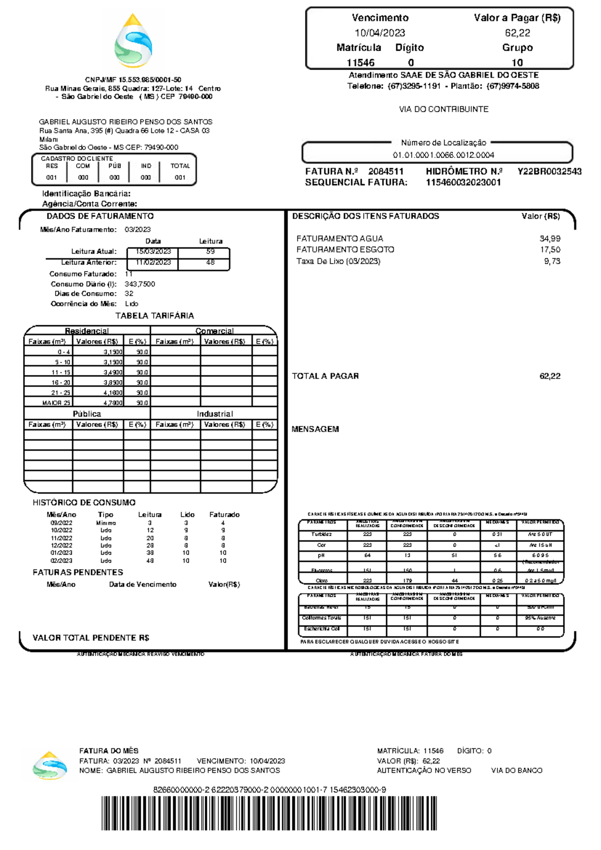 Segunda Via - Eghhh - CNPJ/MF 15.553/0001- Rua Minas Gerais, 855 Quadra ...