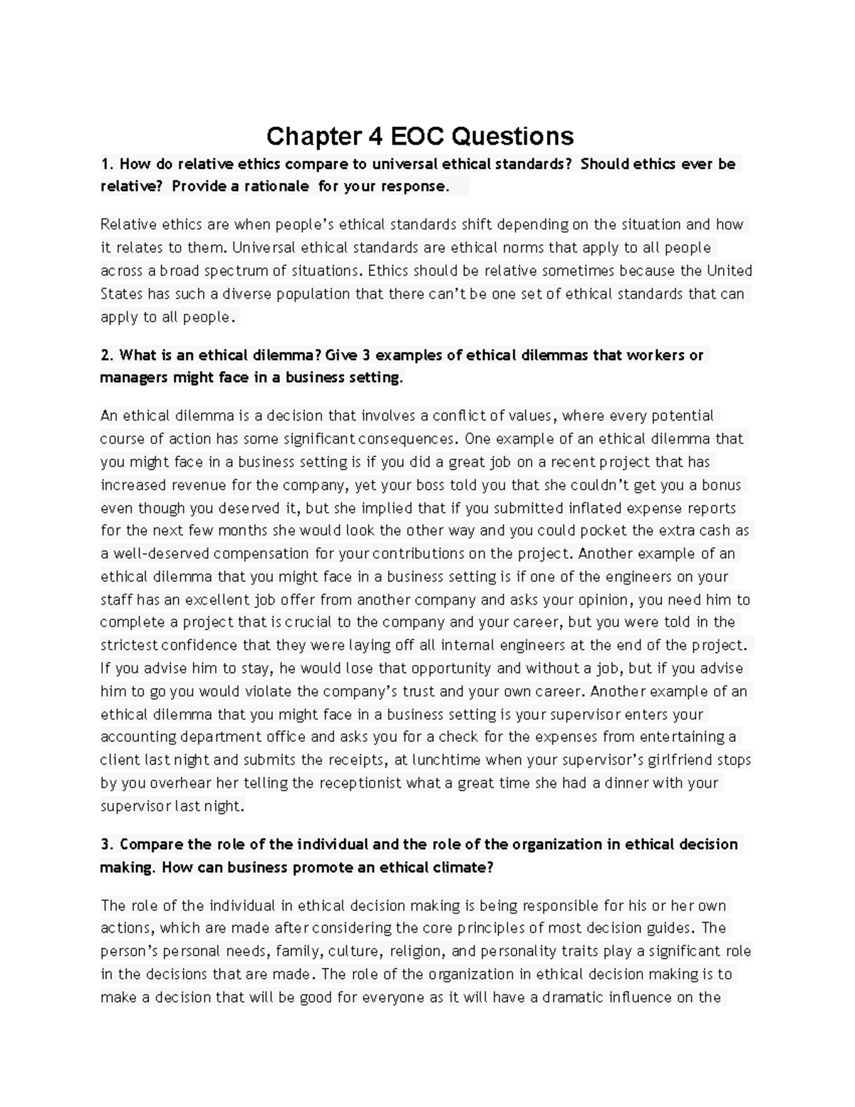 BUS 1750 - Chapter 4 EOC Questions - Chapter 4 EOC Questions How do ...