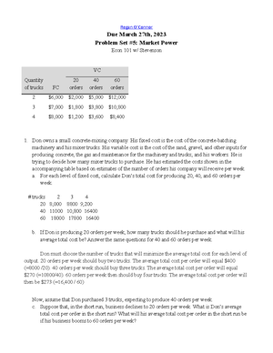 Problem Set #1 Economic Models - Regan O’Connor Problem Set #1: Economic Models Econ 101 w ...