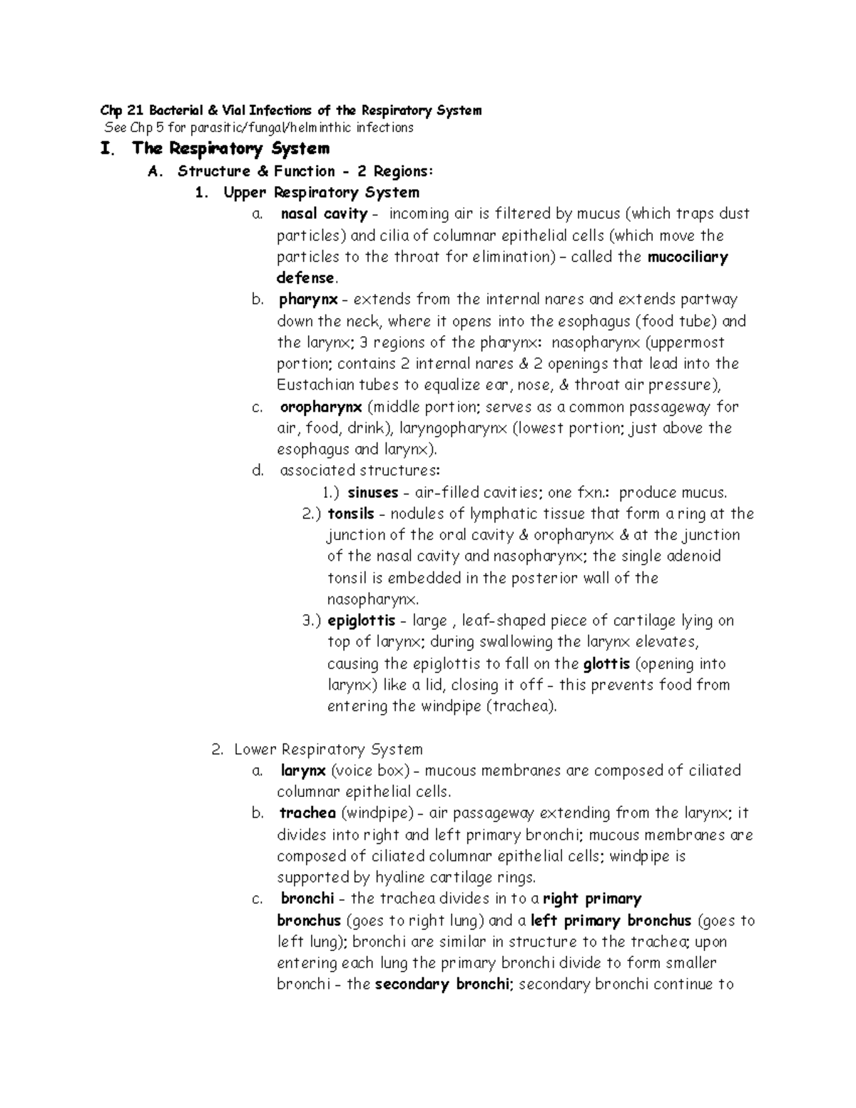 Chp 21 Bacterial - notes - Chp 21 Bacterial & Vial Infections of the ...