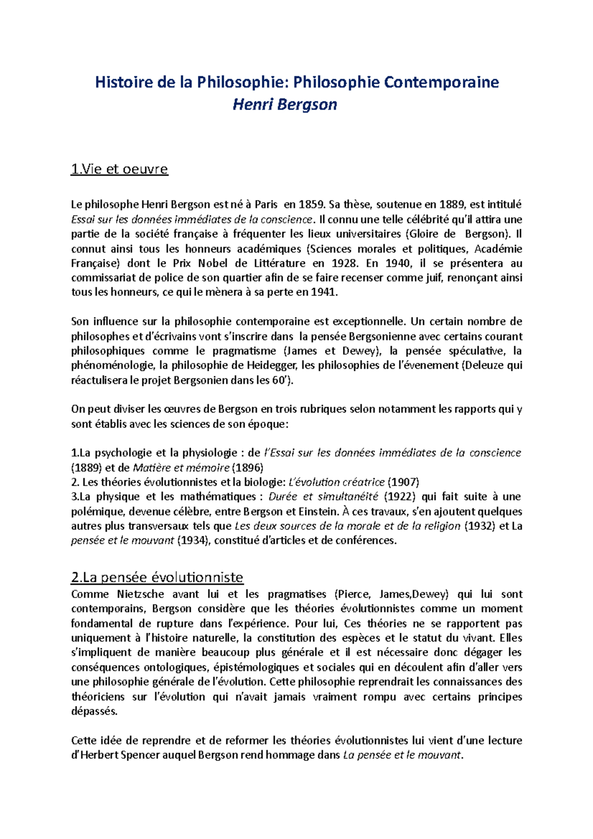 Histoire de la Philosophie Contempo - Histoire de la Philosophie ...
