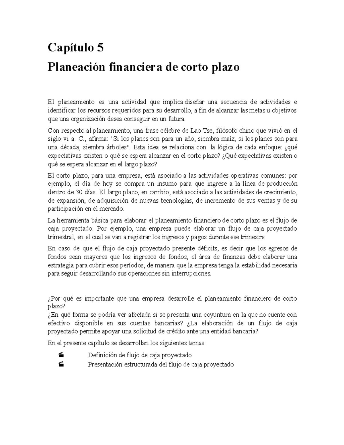 Capitulo 5 - Planeacion Financiera de Corto Plazo - Capítulo 5 Planeación financiera de corto ...