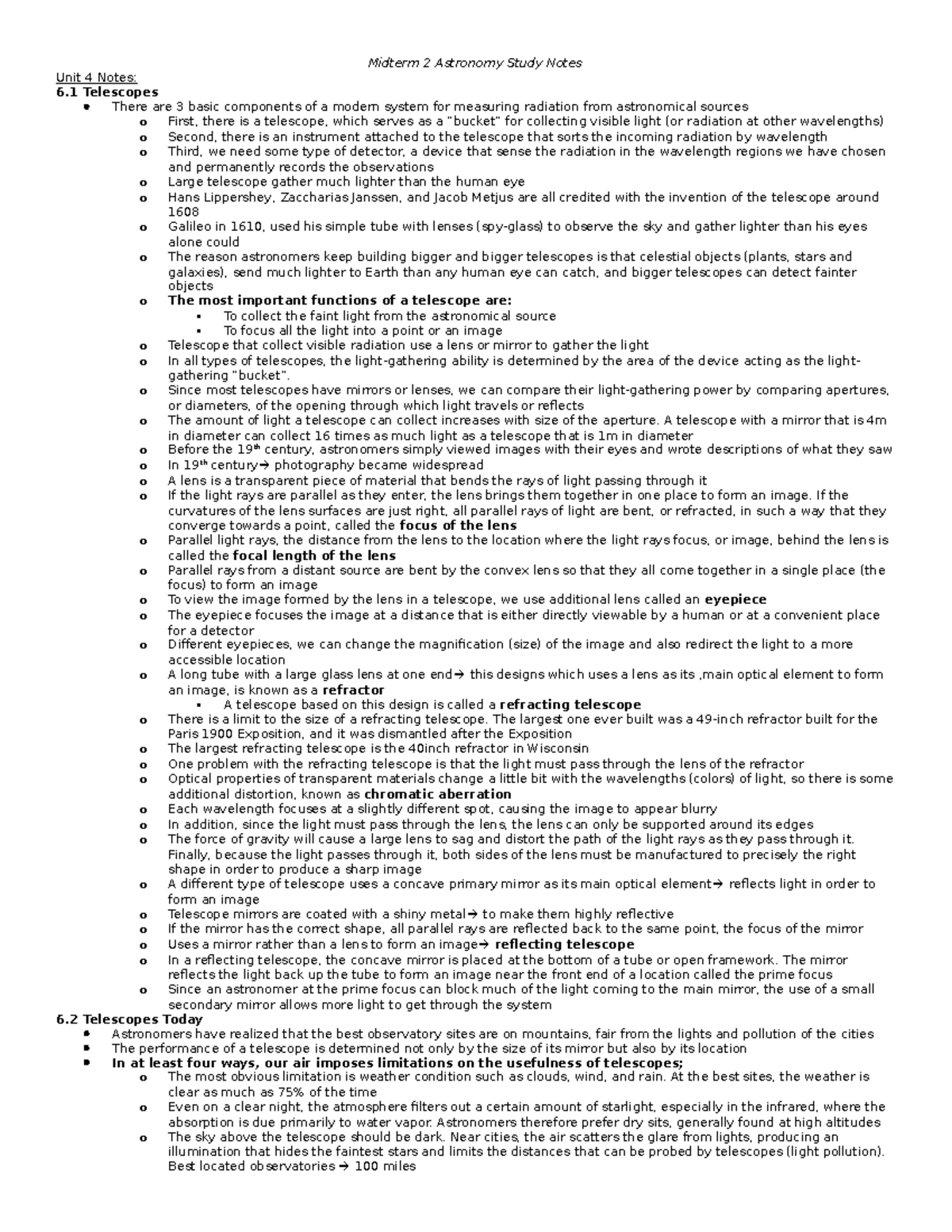 Midterm 2 Astronomy Study Notes - Midterm 2 Astronomy Study 4 are 3 ...