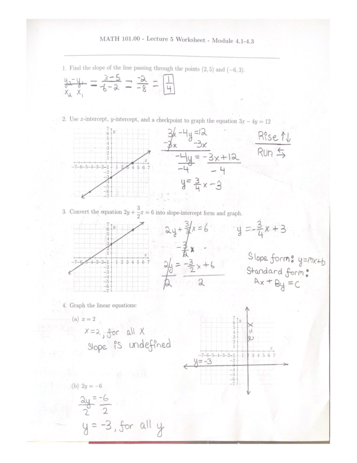 MATH 101.00 Lecture 5 Worksheet Module 4 - MATH 101 - Studocu