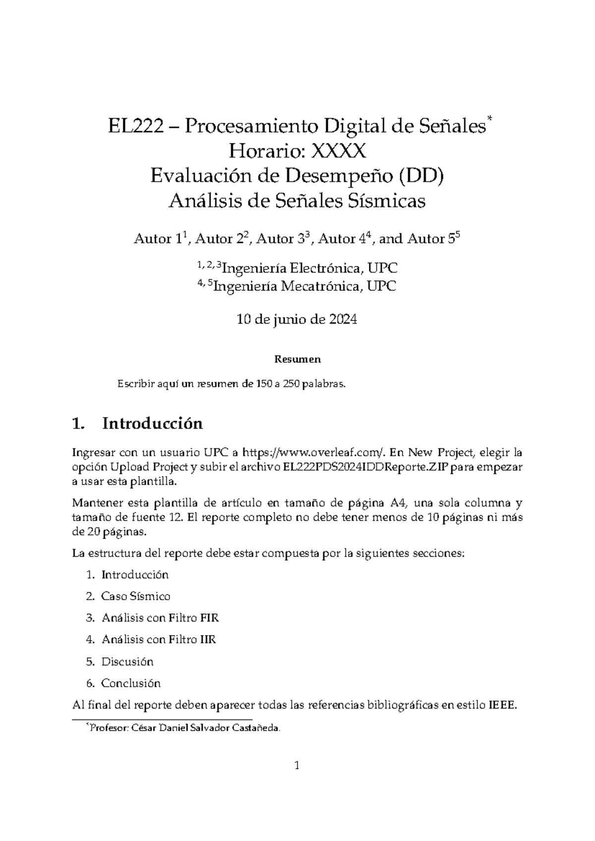EL222 PDS2024IDDReporte - EL222 – Procesamiento Digital de Señales ...