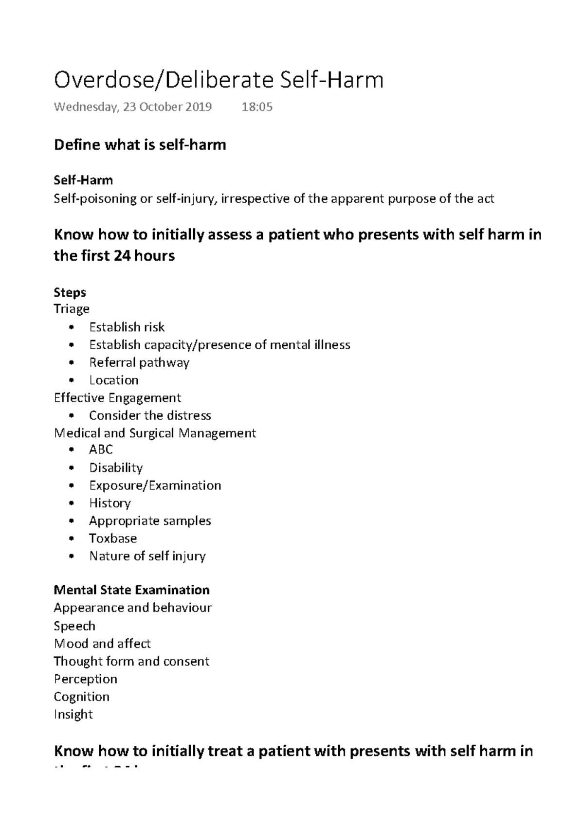 Overdose Deliberate Self-Harm - Define what is self-harm Self -Harm ...