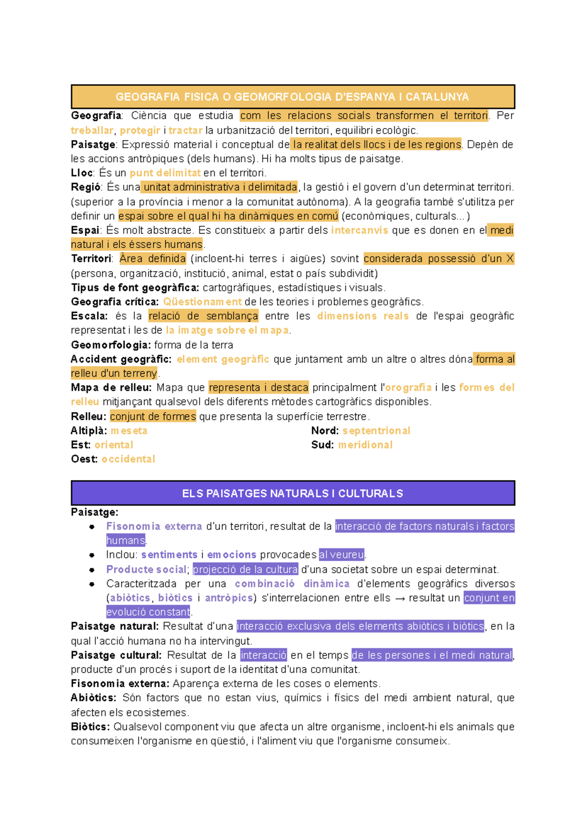 Glossari T1-Tema 4 - GEOGRAFIA FISICA O GEOMORFOLOGIA D'ESPANYA I ...