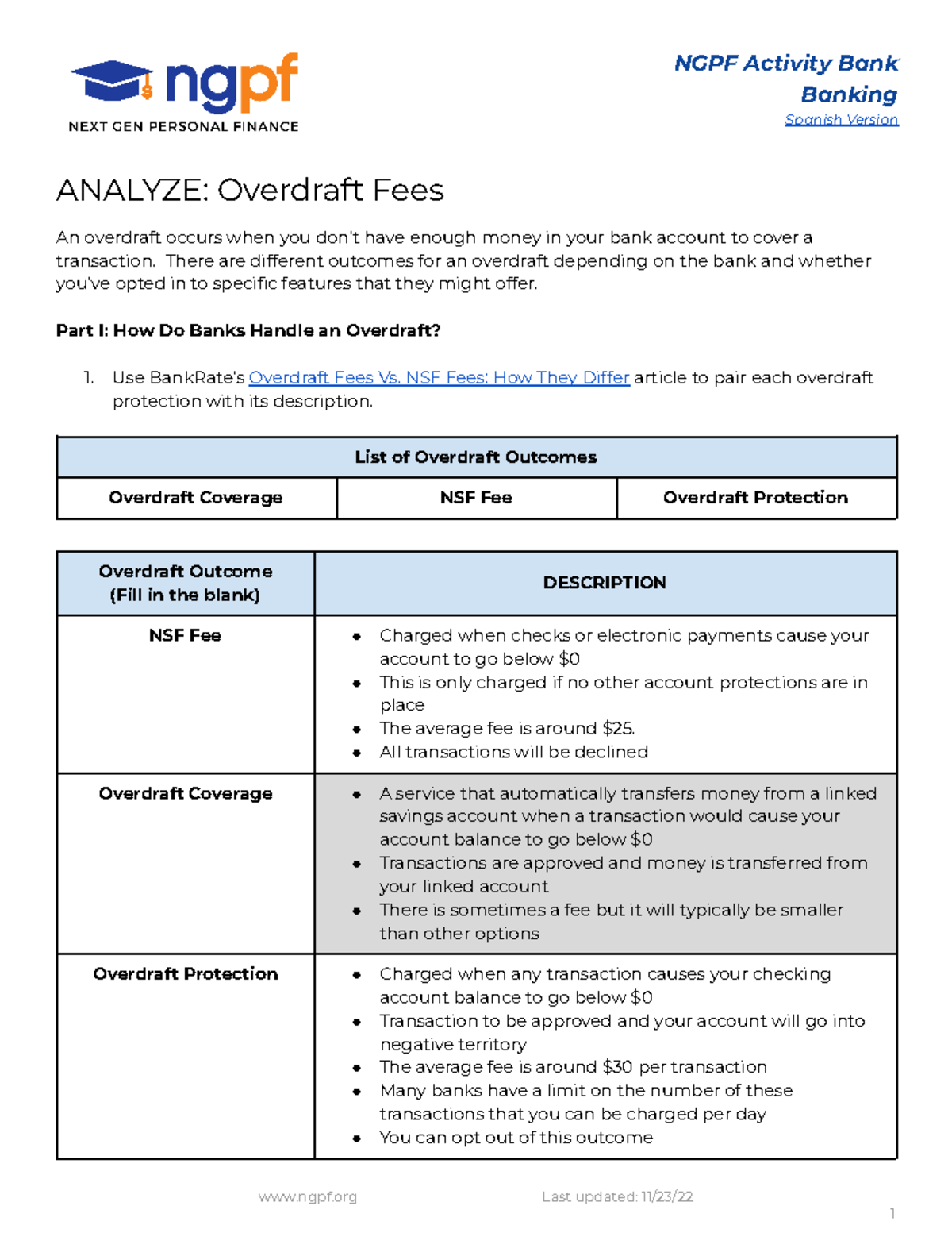 Analyze Overdraft Fees - NGPF Activity Bank Banking Spanish Version ...