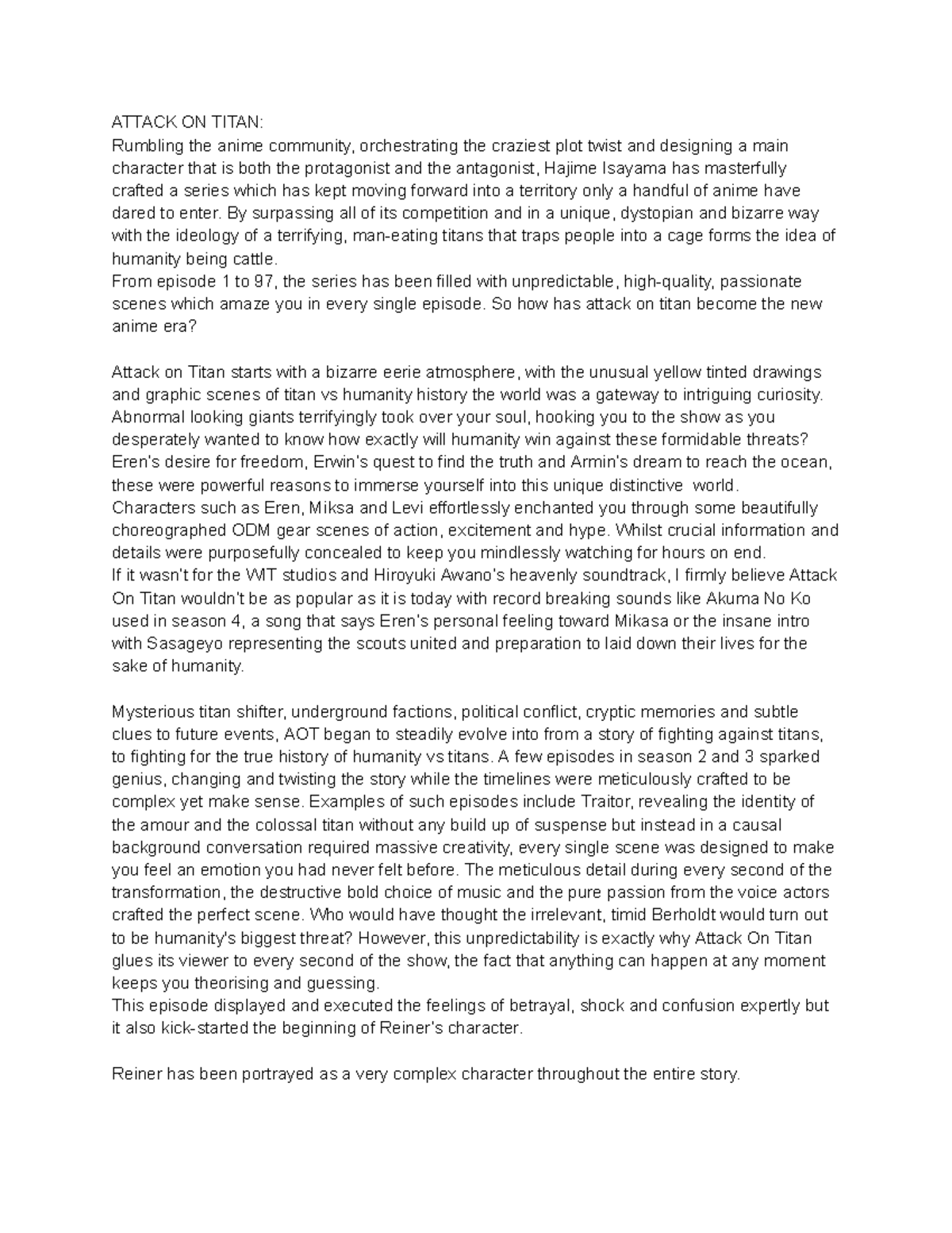 Attack on Titan Review - ATTACK ON TITAN: Rumbling the anime community ...