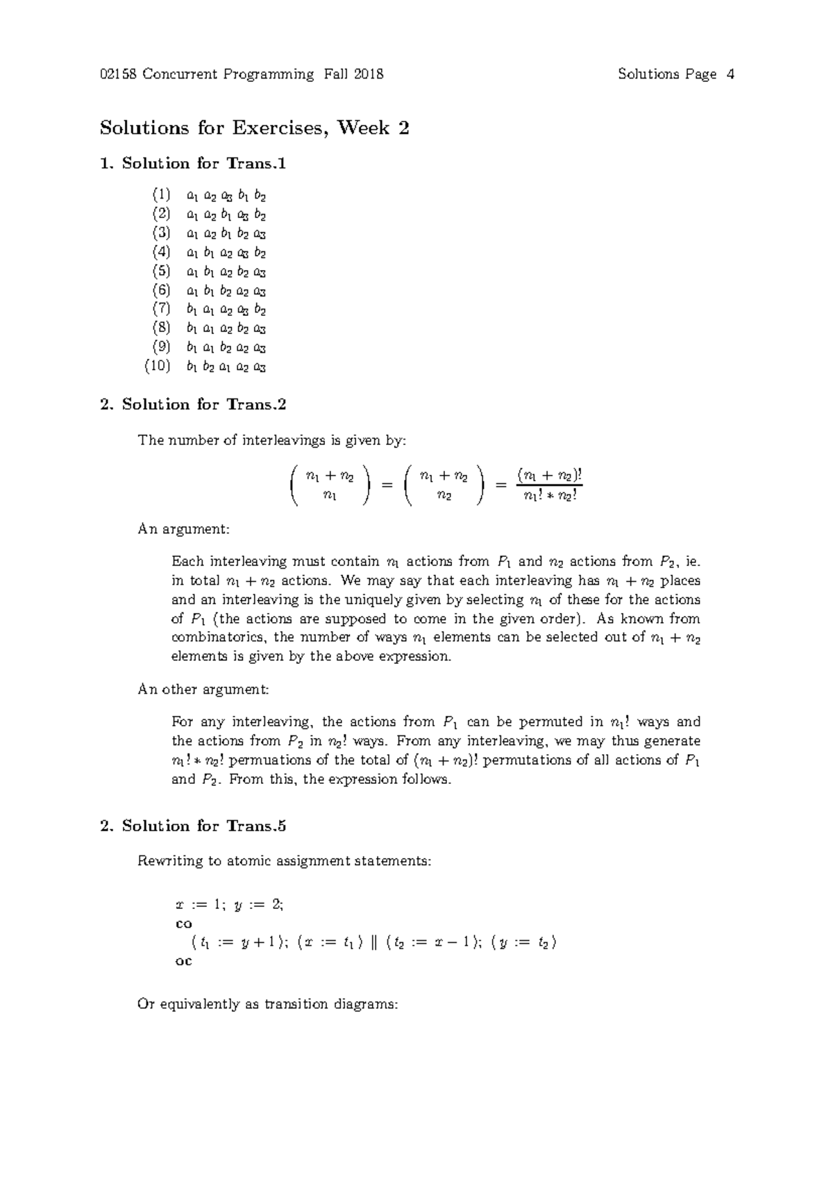Sol week2 - 02158 Concurrent Programming Fall 2018 Solutions Page 4 ...