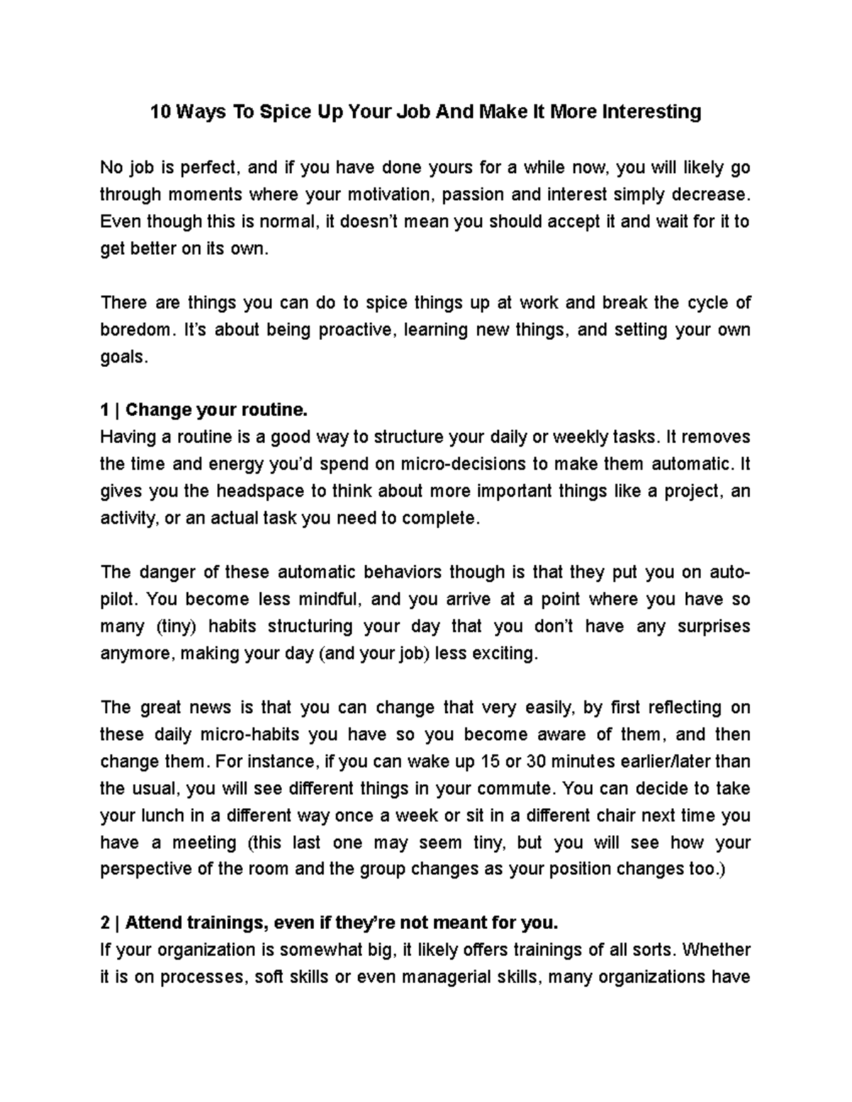 10 Ways To Spice Up Your Job And Make It More Interesting - Even though ...