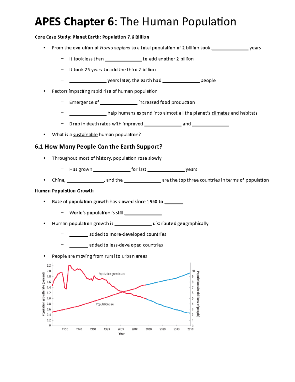 APES+20th+ed - Notes - APES Chapter 6: The Human Population Core Case ...