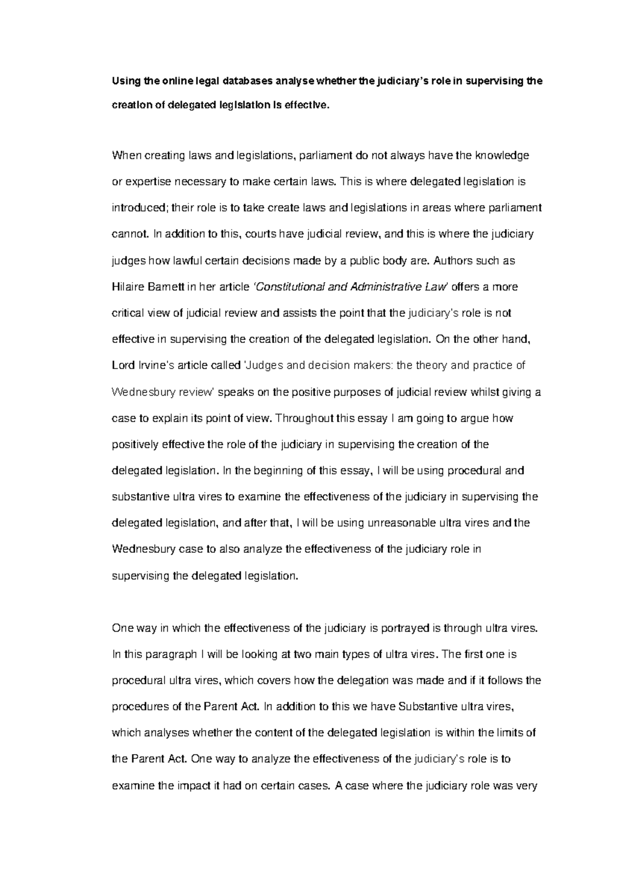 Using the online legal databases analyse whether the judiciary DONE pdf ...