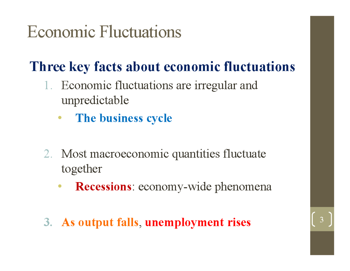 Econ 0110 notes - Economic Fluctuations Three key facts about economic ...