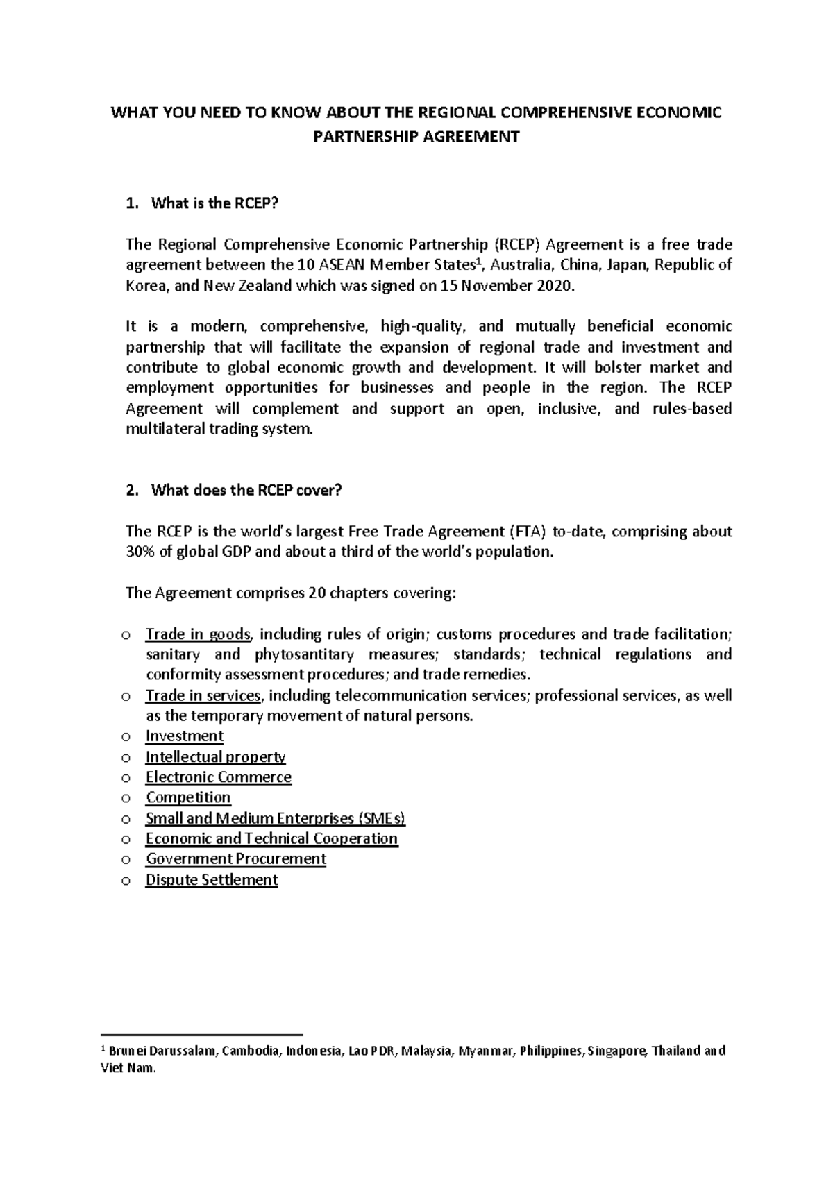 What You Need to Know about the RCEP - WHAT YOU NEED TO KNOW ABOUT THE ...