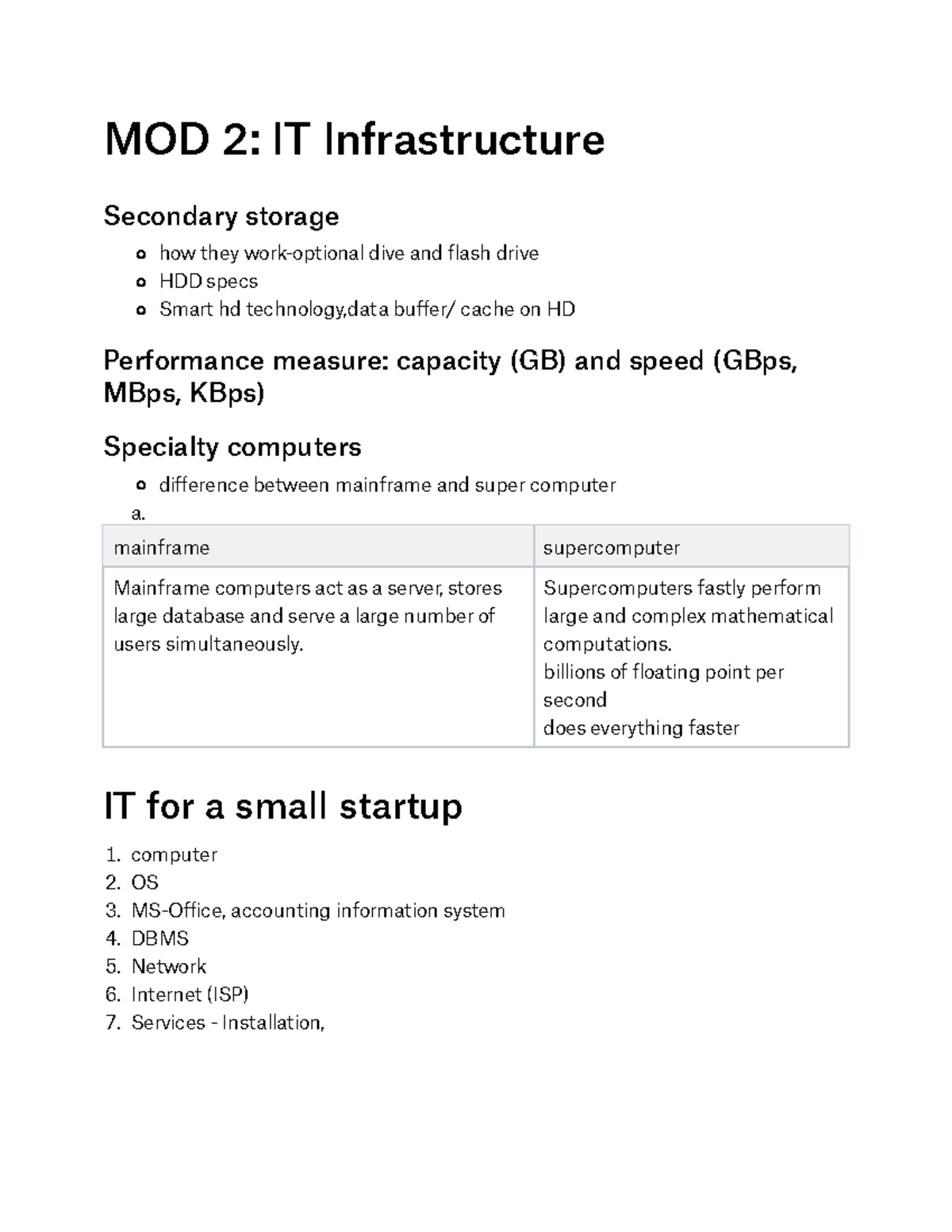 MOD 2 IT Infrastructure - MOD 2: IT Infrastructure Secondary storage ...