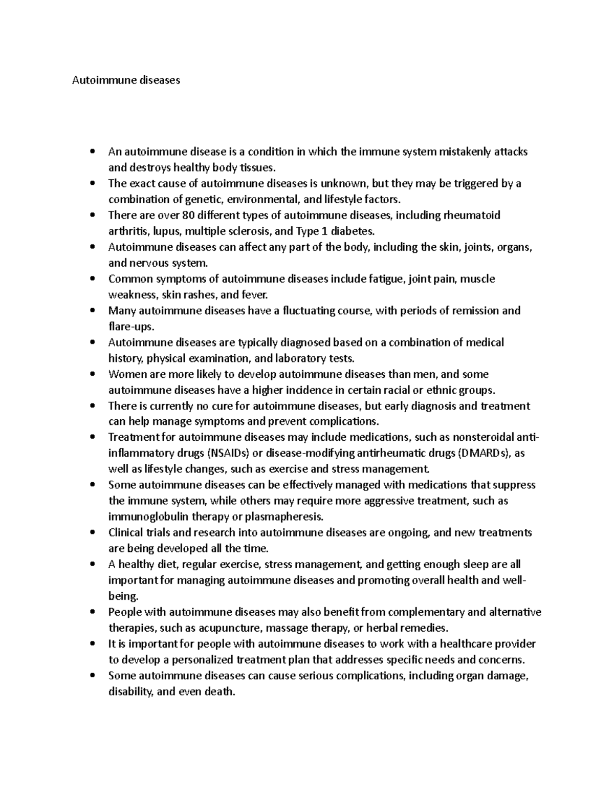 Autoimmune diseases - The exact cause of autoimmune diseases is unknown ...
