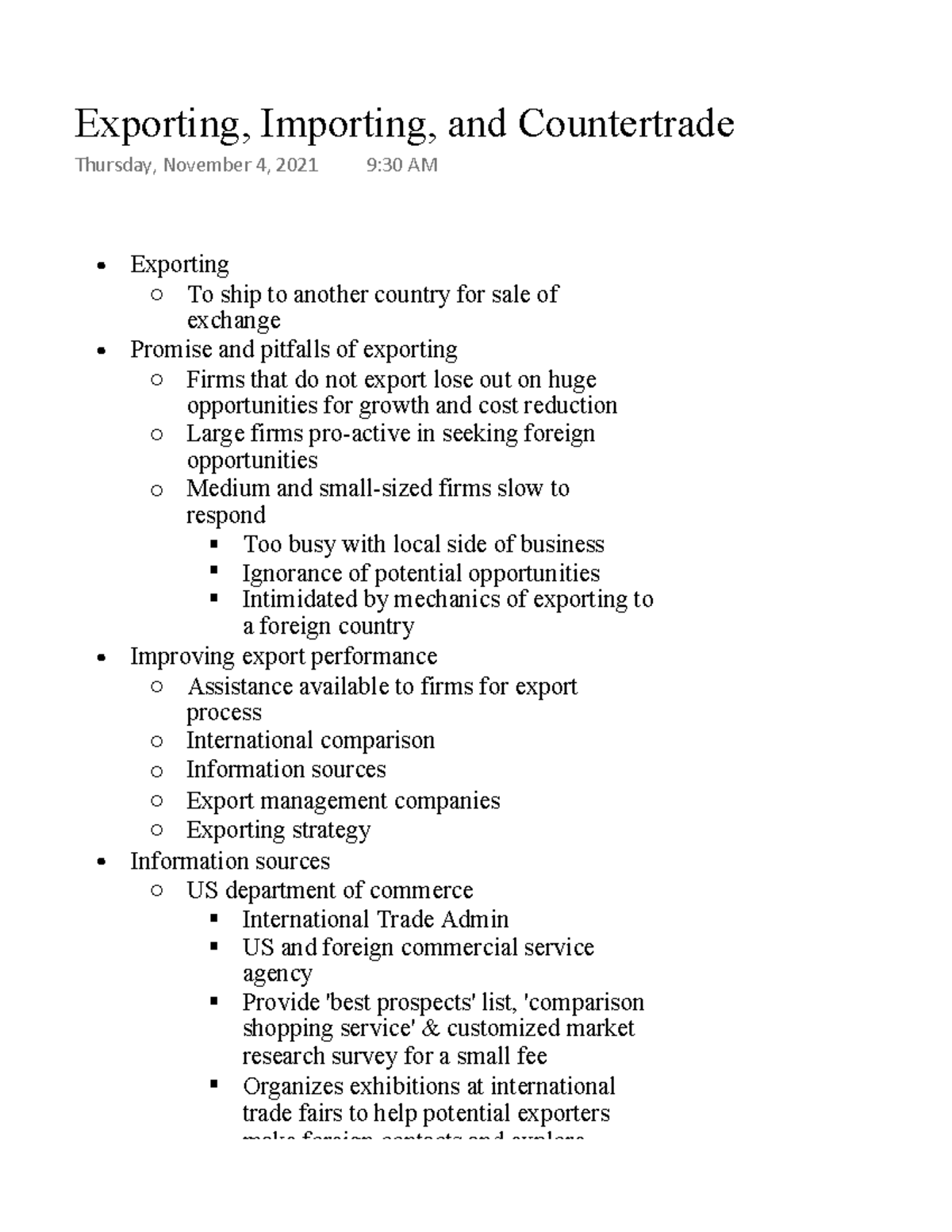 Exporting, Importing, and Countertrade - Exporting To ship to another ...