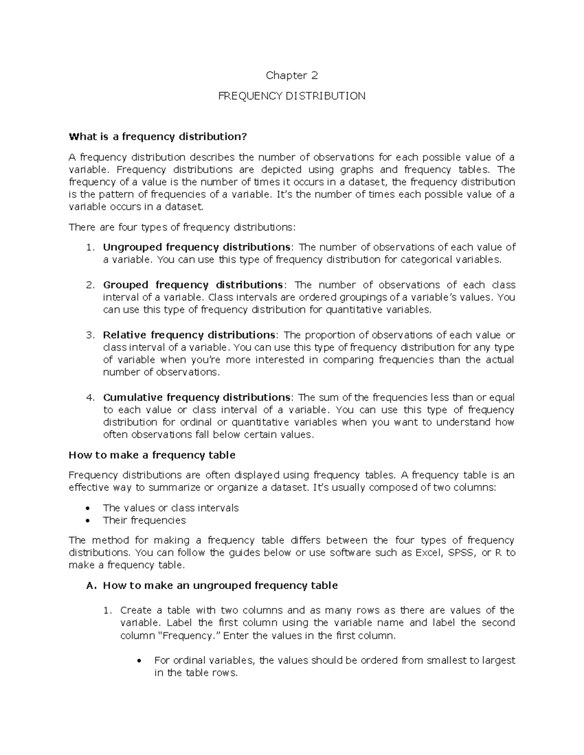 CHAP 2 Frequency Distribution - Chapter 2 FREQUENCY DISTRIBUTION What ...