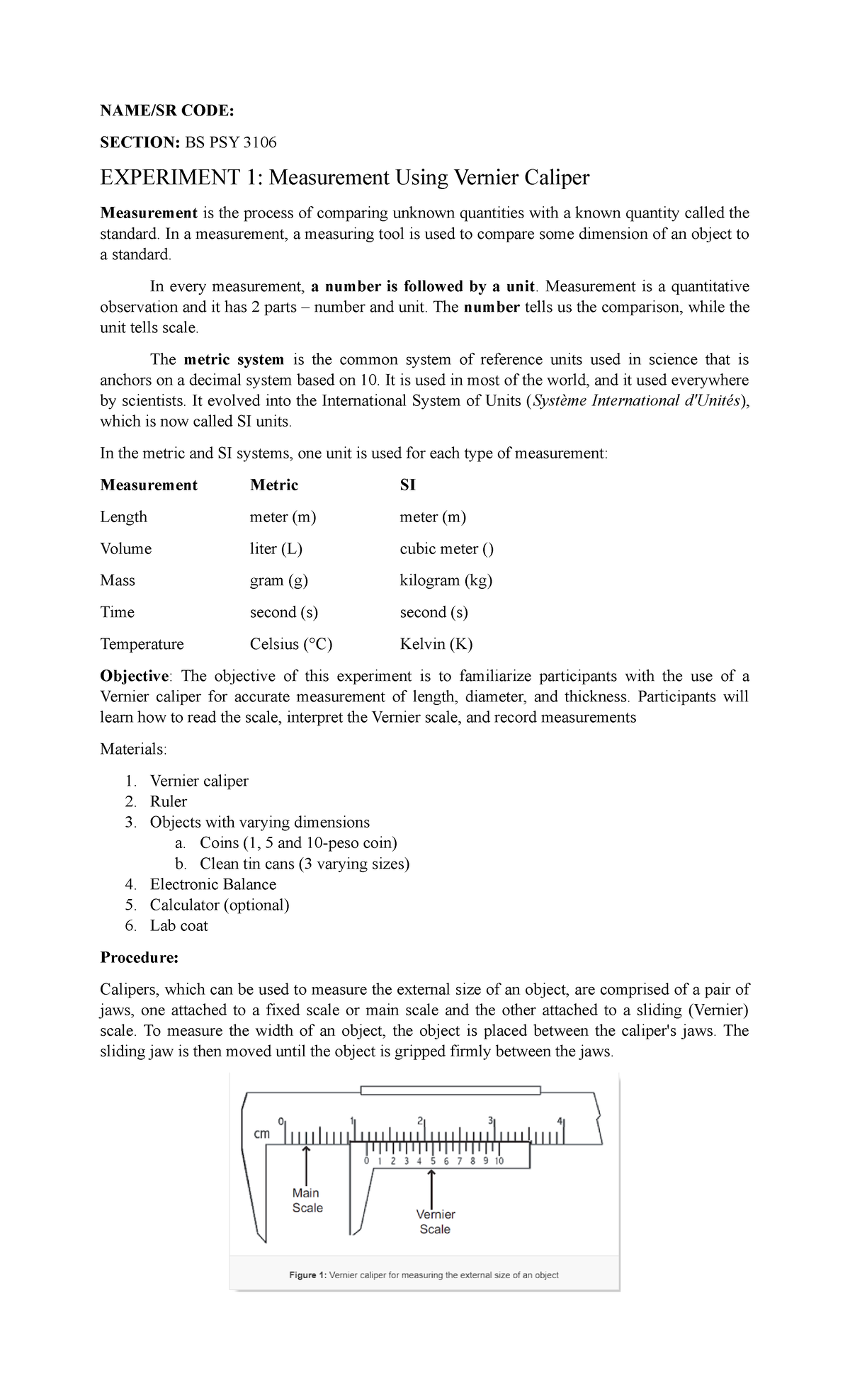 CHEM LAB ACTIVITY FORMAT - NAME/SR CODE: SECTION: BS PSY 3106 ...