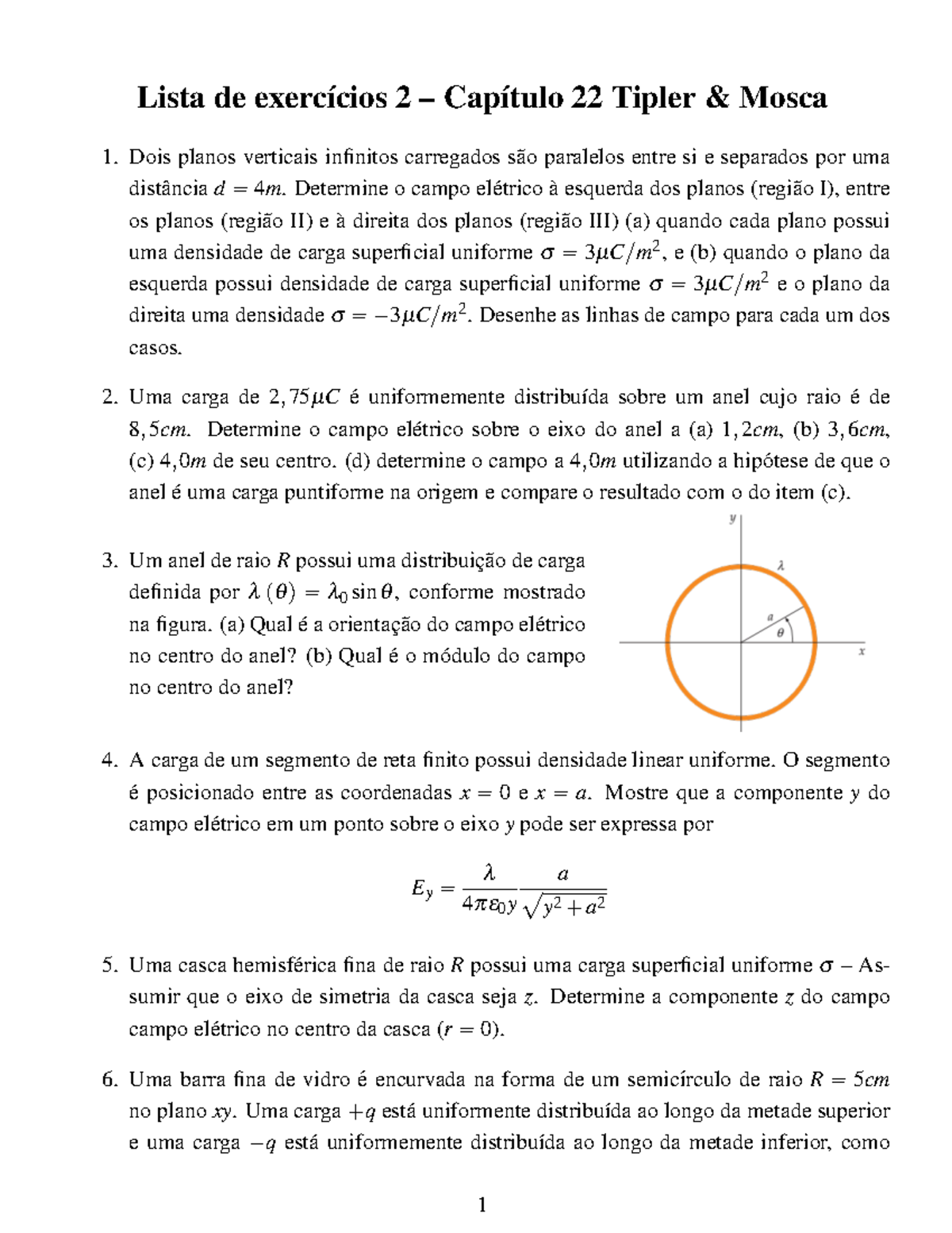 Lista 2 PDF - Lista de exerc ́ıcios 2 – Cap ́ıtulo 22 Tipler & Mosca Dois planos verticais - Studocu