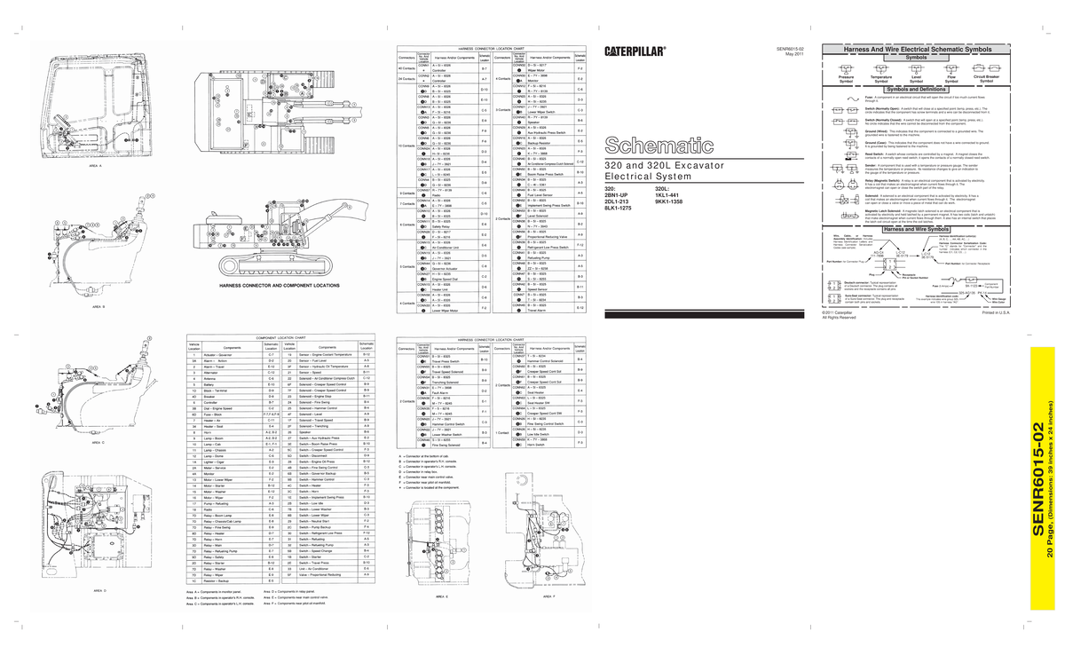 320B - Plano electronico 320B - SENR6015- 20 Page, (Dimensions: 39 ...