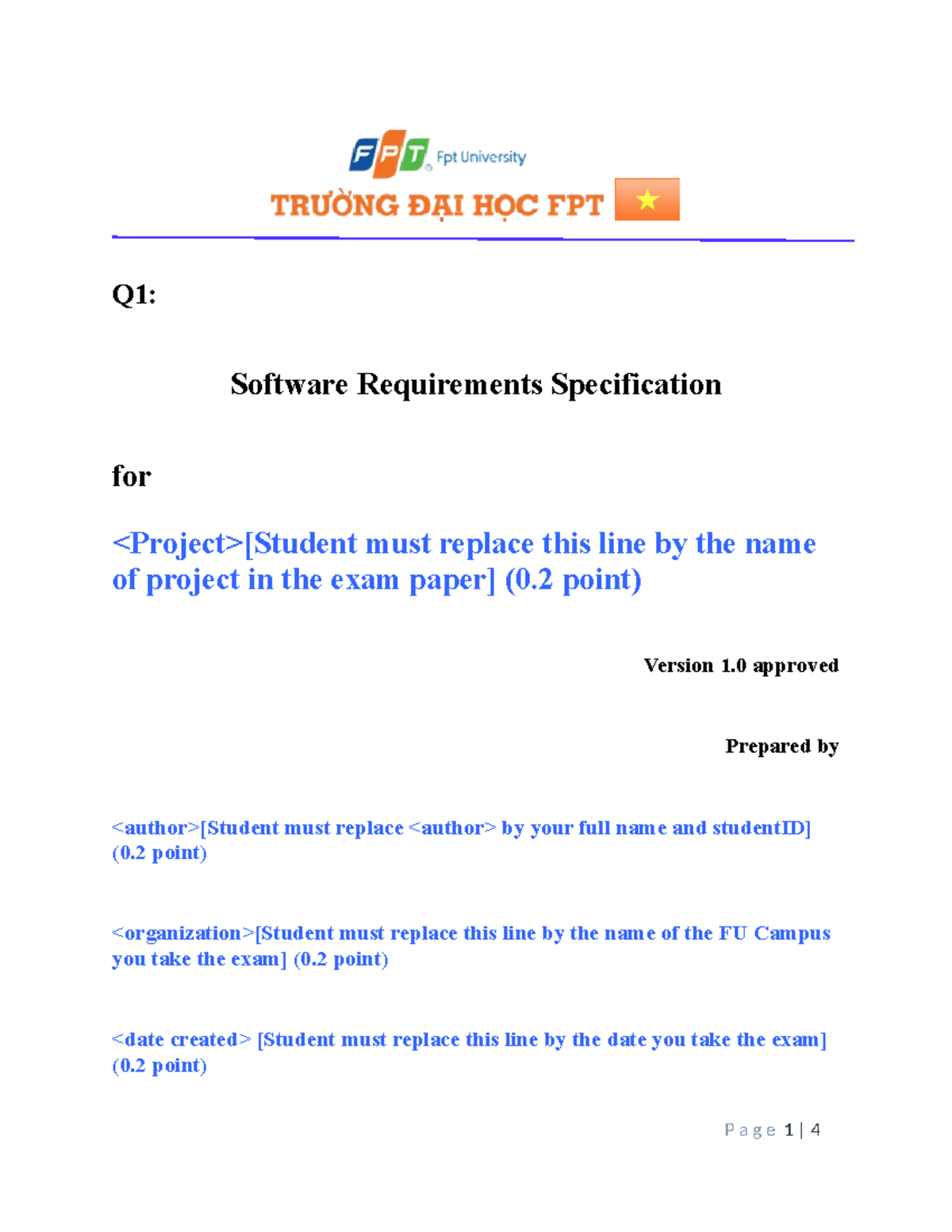 SWR302 Sample PE v1.0 Template - Q1: Software Requirements ...