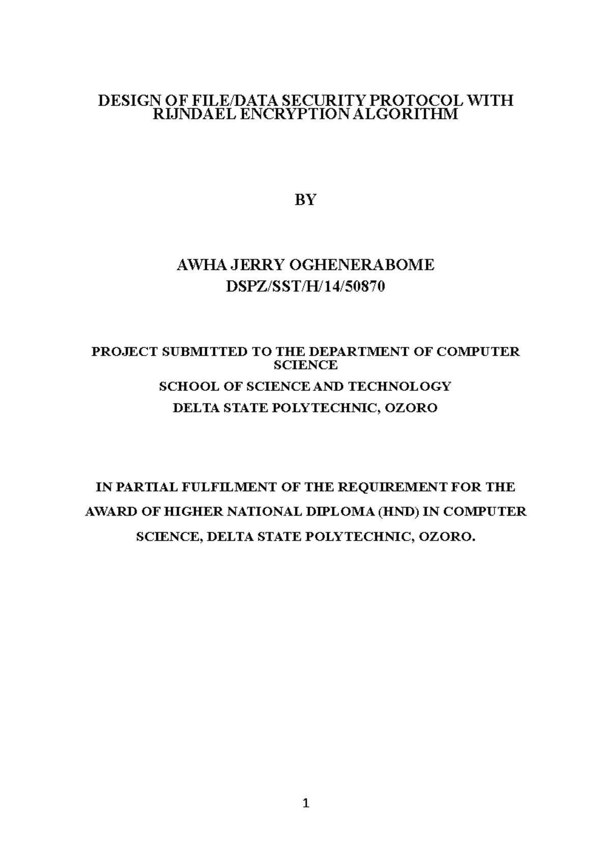 Design OF FILE DATA Security Protocol WI - DESIGN OF FILE/DATA SECURITY ...