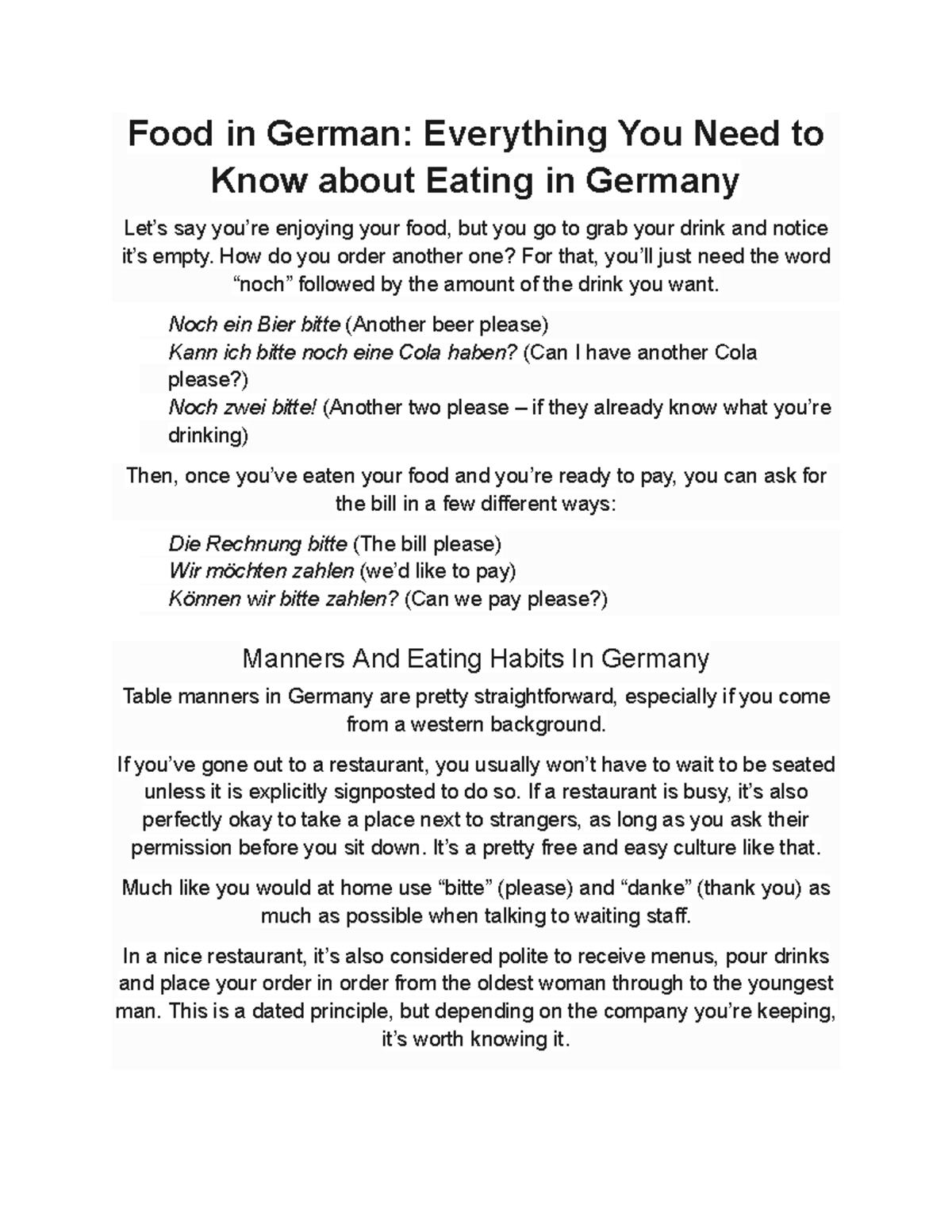 Food in German Everything You Need to Know about Eating in Germany ...