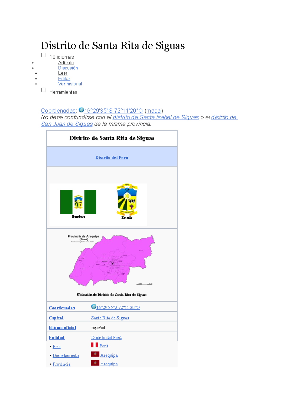 Distrito de Santa Rita de Siguas - Distrito de Santa Rita de Siguas ...