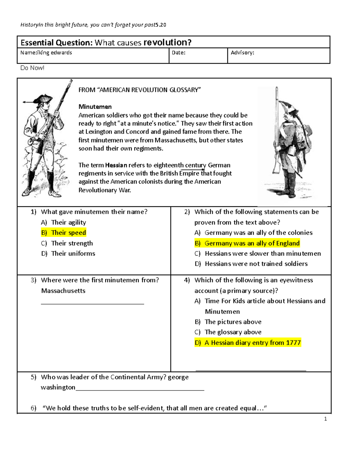Iking Edwards - Advantages and Disadvantages of the American Revolution ...