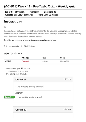 (AC-S12) Week 12 - Pre-Task Quiz Weekly quiz Ingles IV - ingles 4 QUIZZES - UTP - Studocu