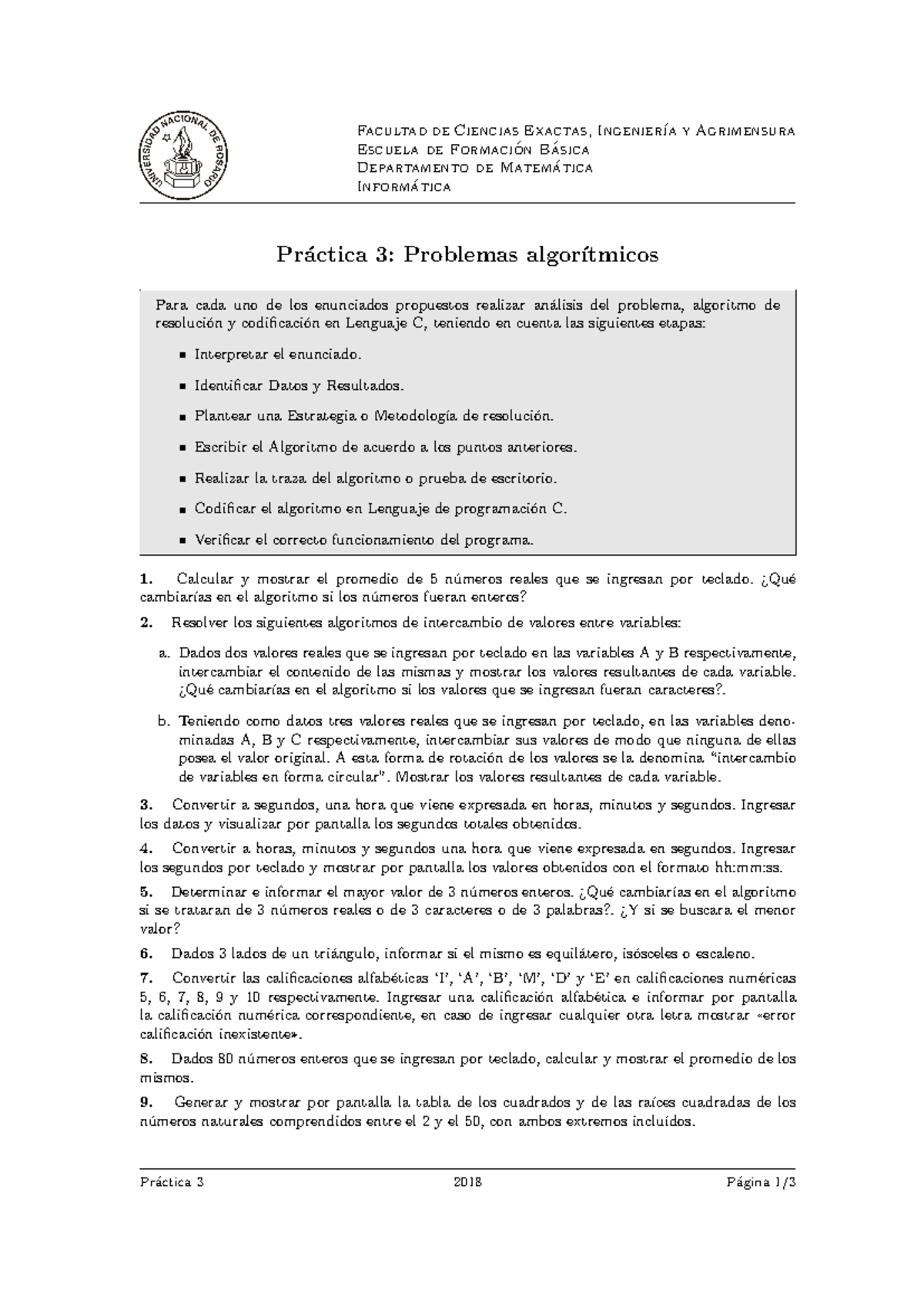 03 - Problemas Algoritmicos - Practica 3 - Facultad de Ciencias Exactas ...