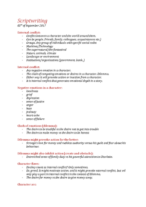 Script terminology - Scriptwriting 26th of September 2017 Module ...
