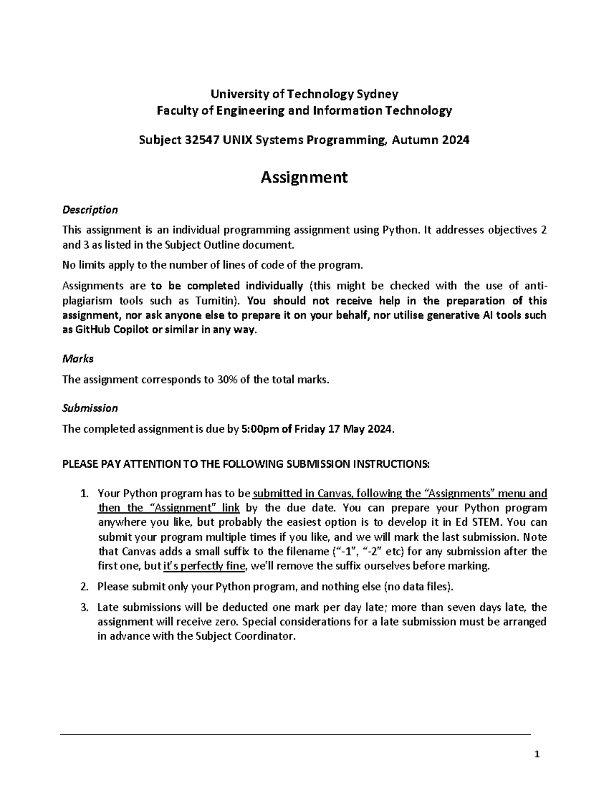 USP 32547 Assignment A2024 - University of Technology Sydney Faculty of ... USP 32547 Assignment A2024 - University of Technology Sydney Faculty of ...