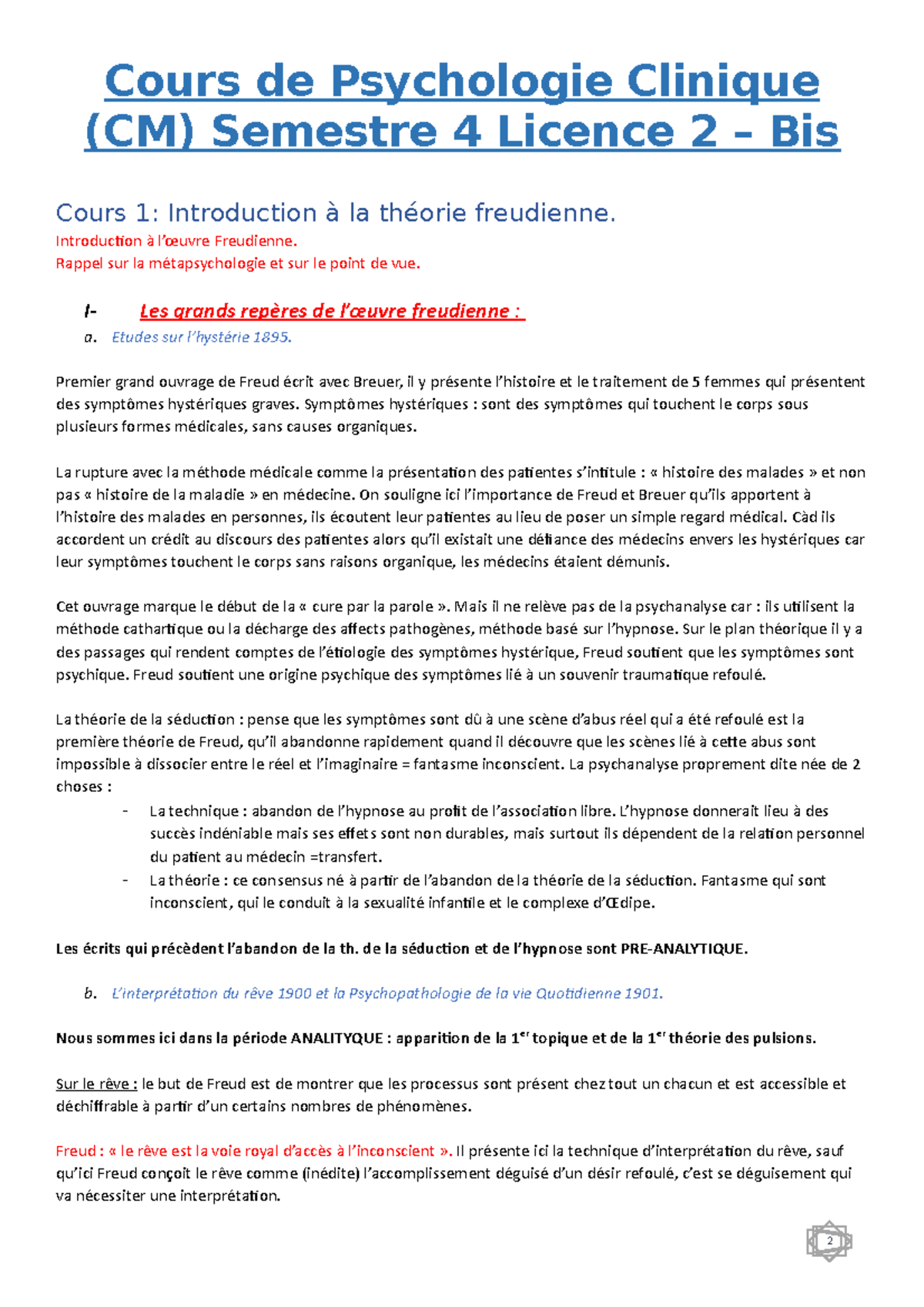 Cours de Psychologie Clinique - CM - Cours de Psychologie Clinique (CM ...