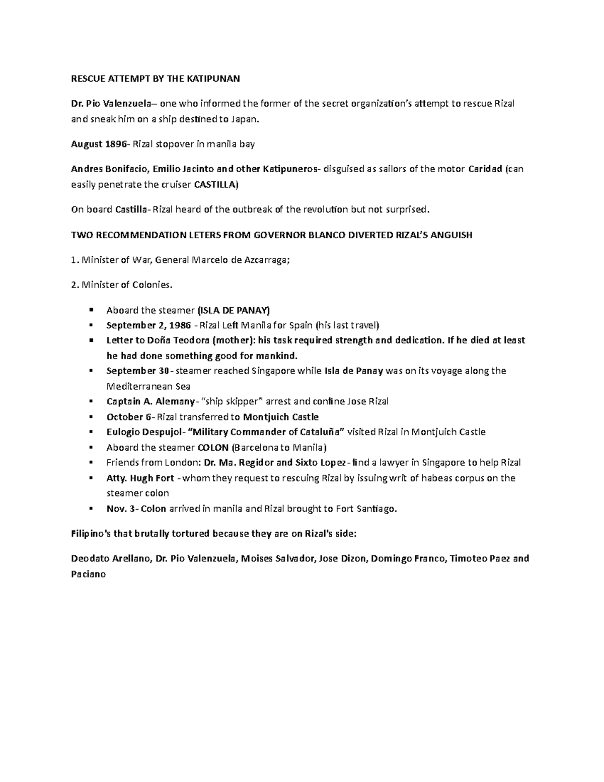 Chap-8-rizal - read it - RESCUE ATTEMPT BY THE KATIPUNAN Dr. Pio ...